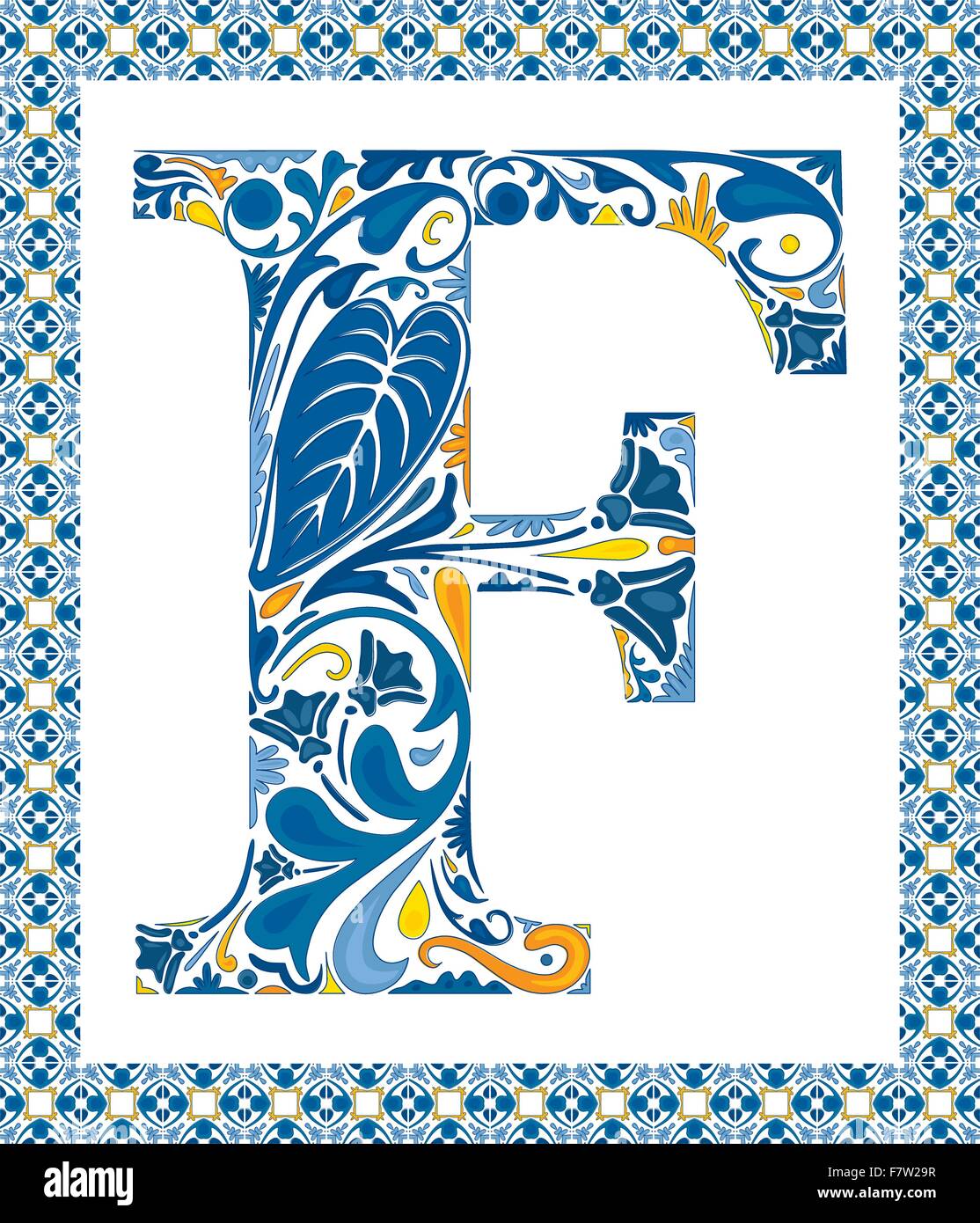 Floral font letter f hi-res stock photography and images - Alamy