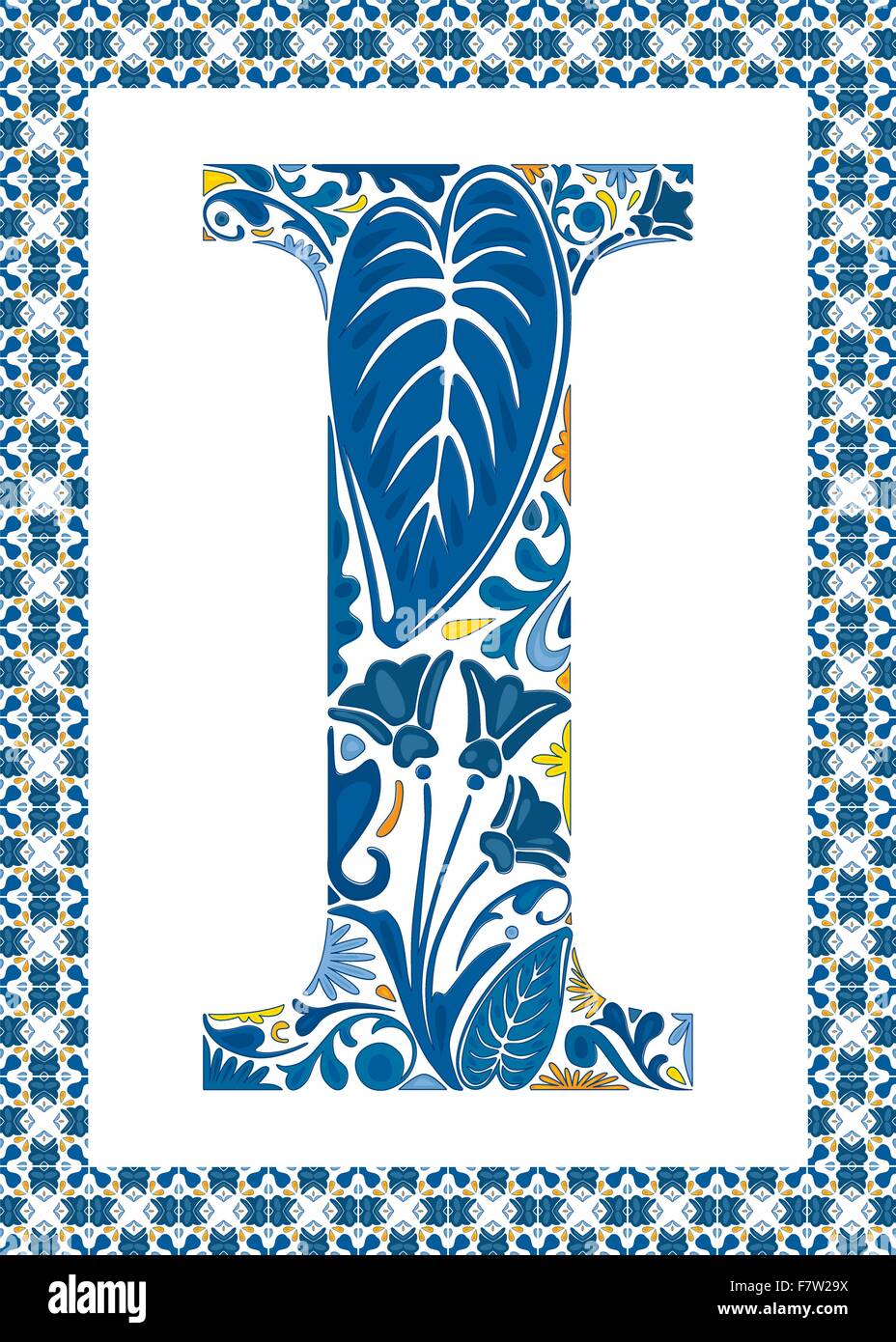 Blue letter I Stock Vector Image & Art - Alamy