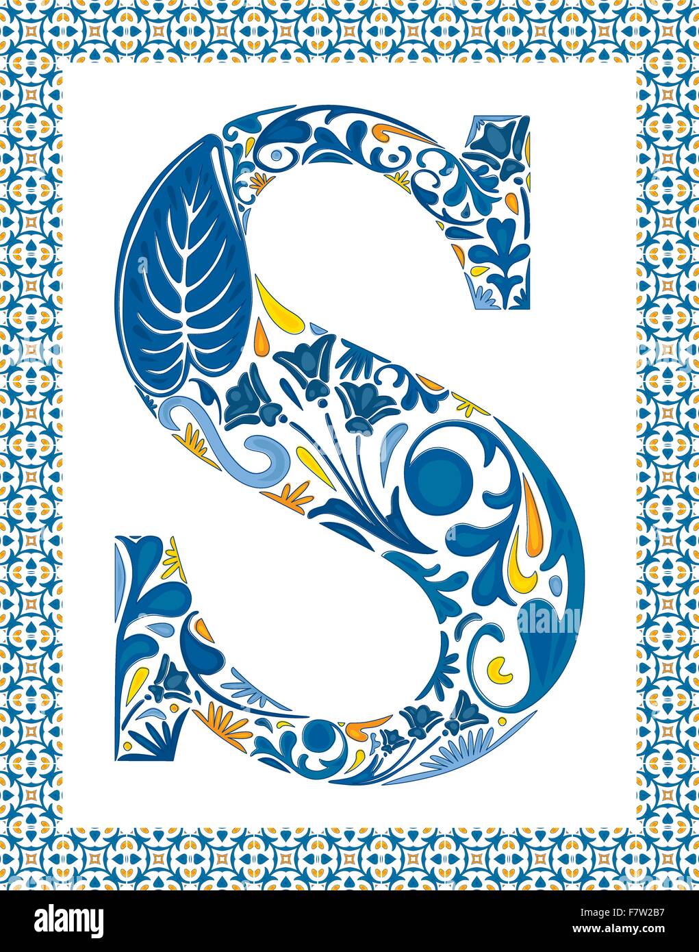 Floral font letter s hi-res stock photography and images - Alamy