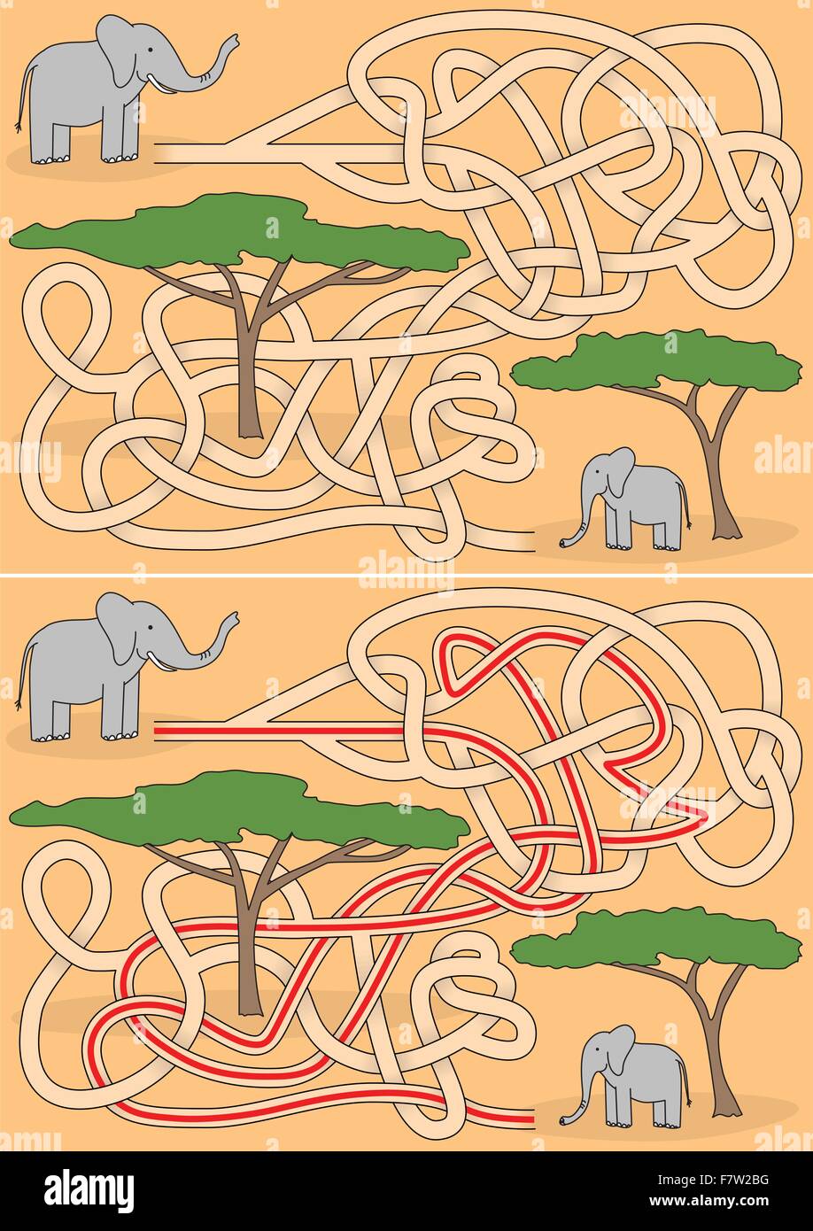 Elephant puzzle Stock Vector Images - Alamy