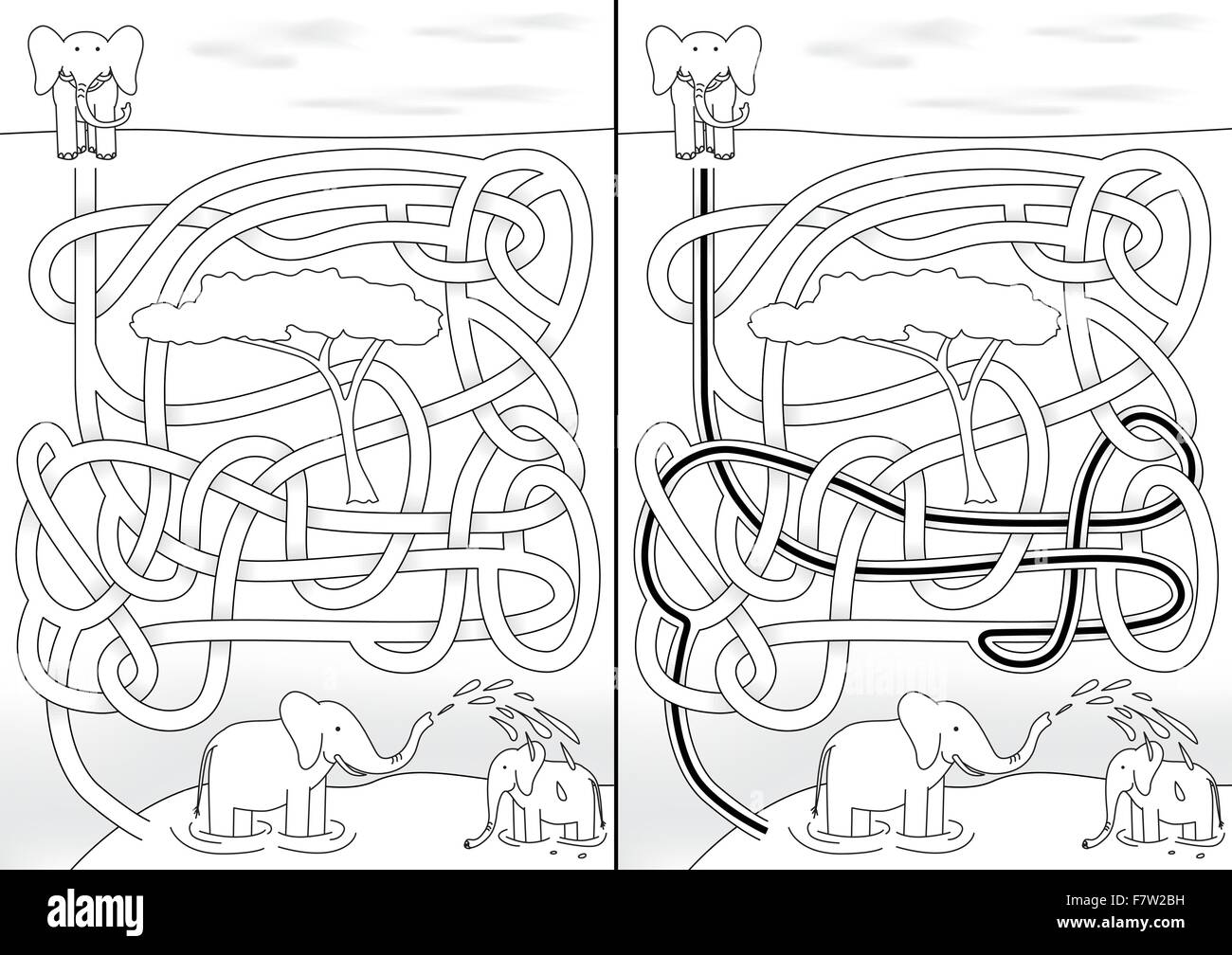 Elephant puzzle Stock Vector Images - Alamy