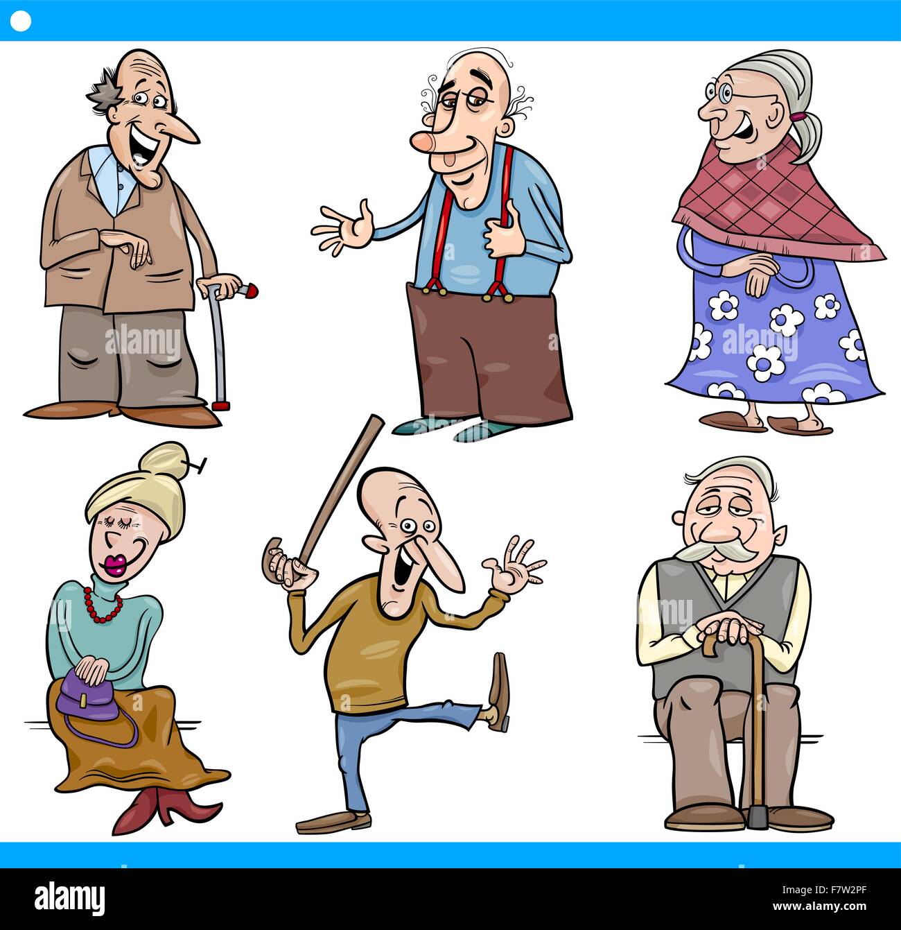 seniors people set cartoon illustration Stock Vector Image & Art - Alamy