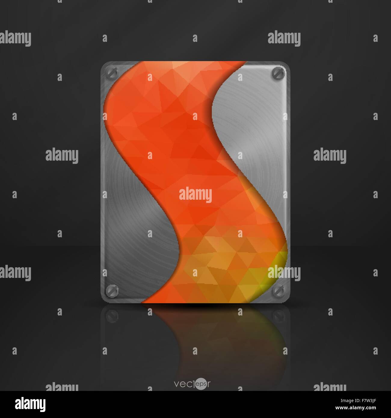 Silver plate metal plaque Stock Vector Images - Alamy