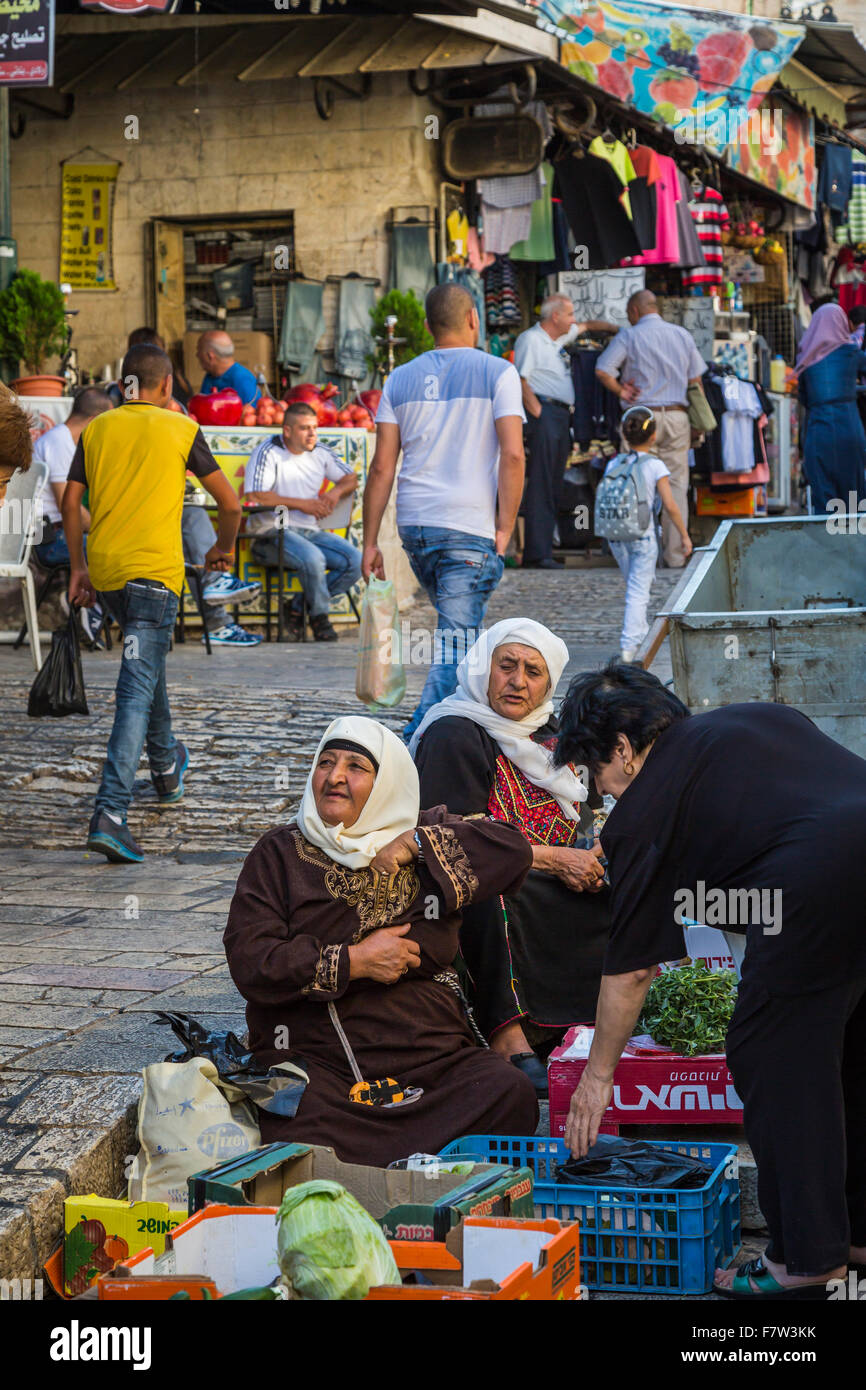 The Arab street market near the Damascus Gate in the old city of ...