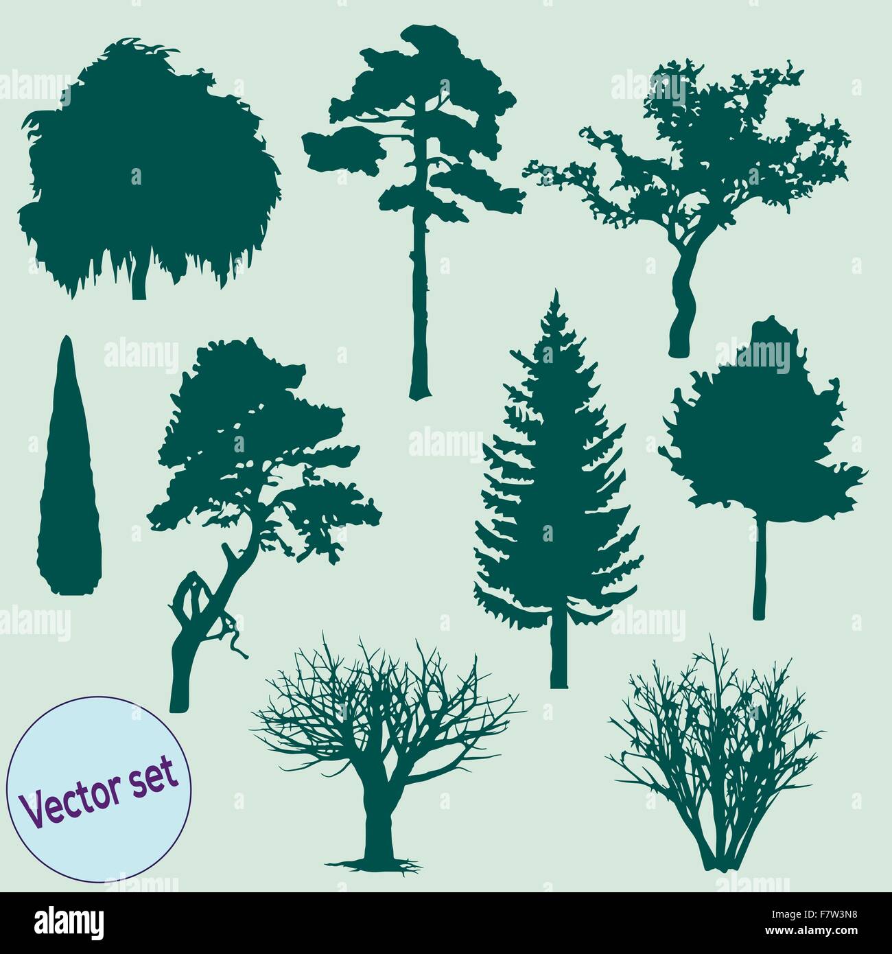 Vector illustration of tree silhouettes Stock Vector Image & Art - Alamy