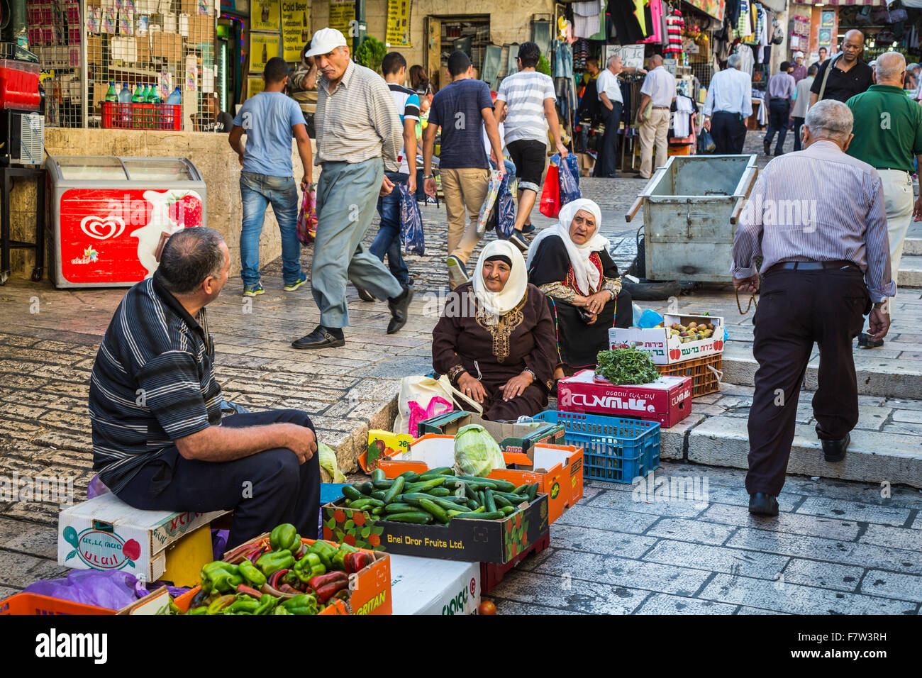 The Arab street market near the Damascus Gate in the old city of ...