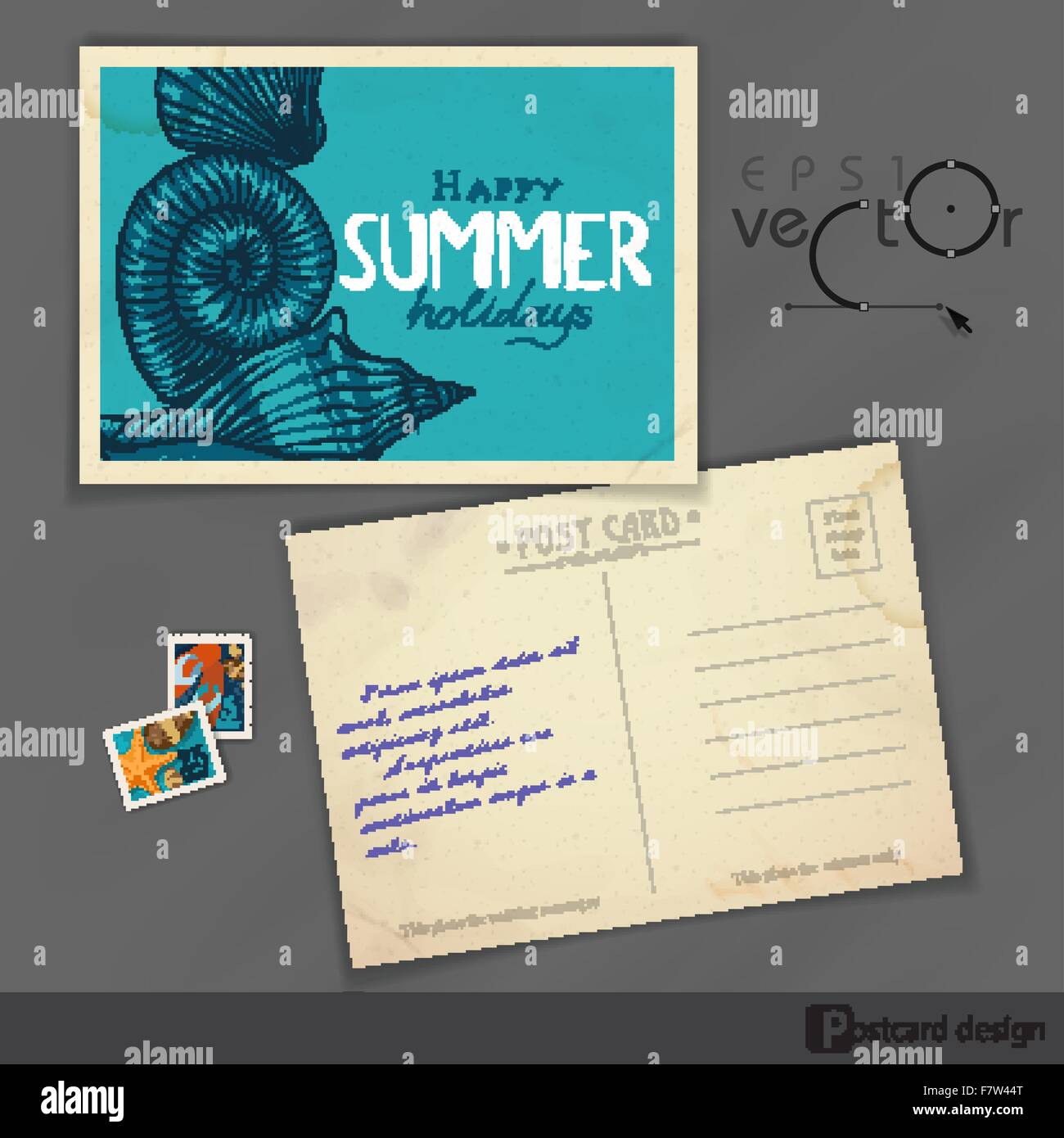 Old Postcard Design, Template Stock Vector Image & Art - Alamy