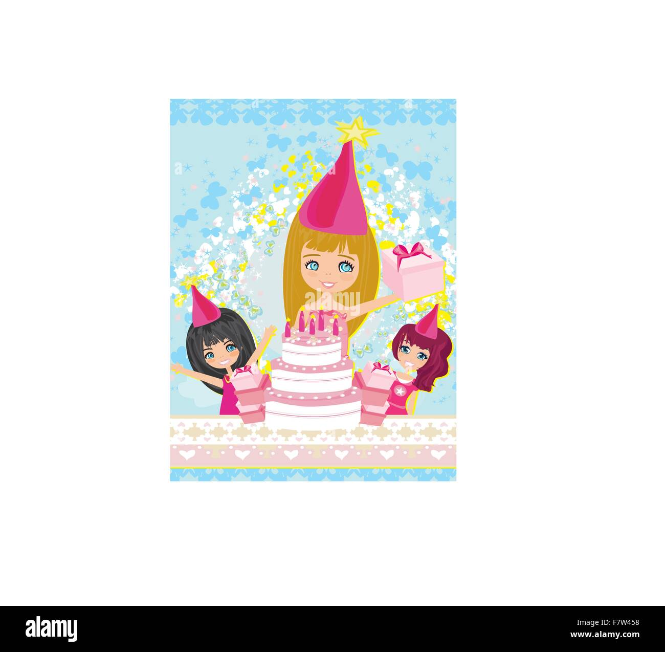 Girl birthday hat Cut Out Stock Images & Pictures - Alamy