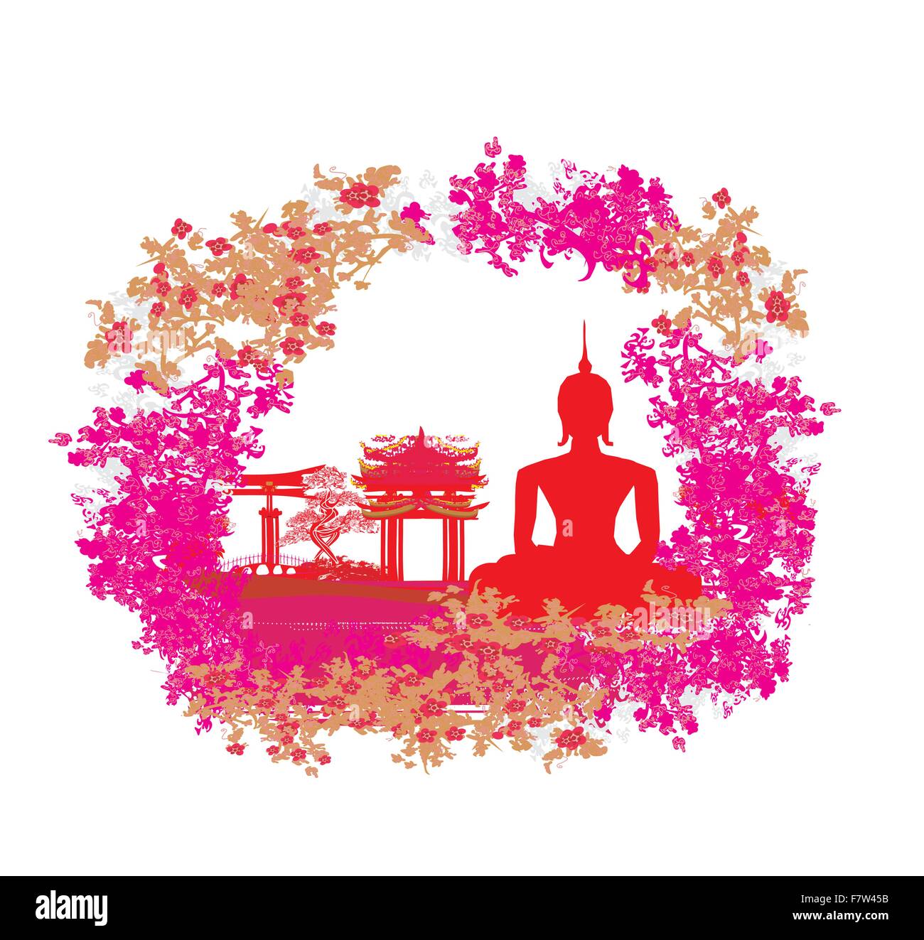 Asian sanctuary Stock Vector Images - Alamy