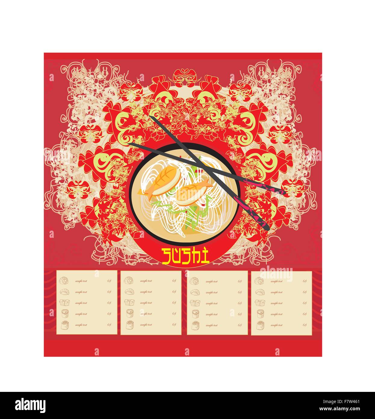 menu for sushi - Template Design Stock Vector Image & Art - Alamy