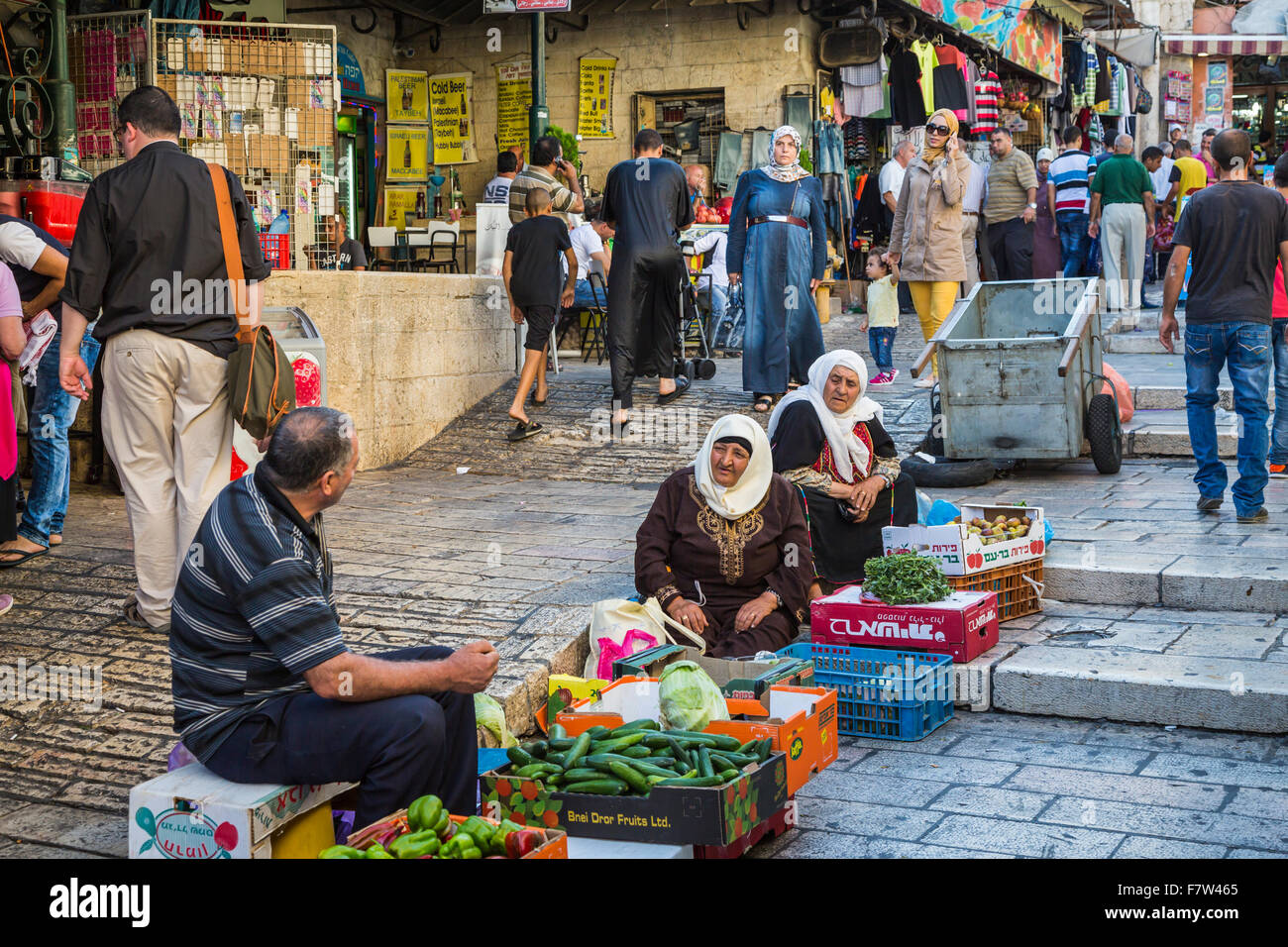The Arab street market near the Damascus Gate in the old city of ...