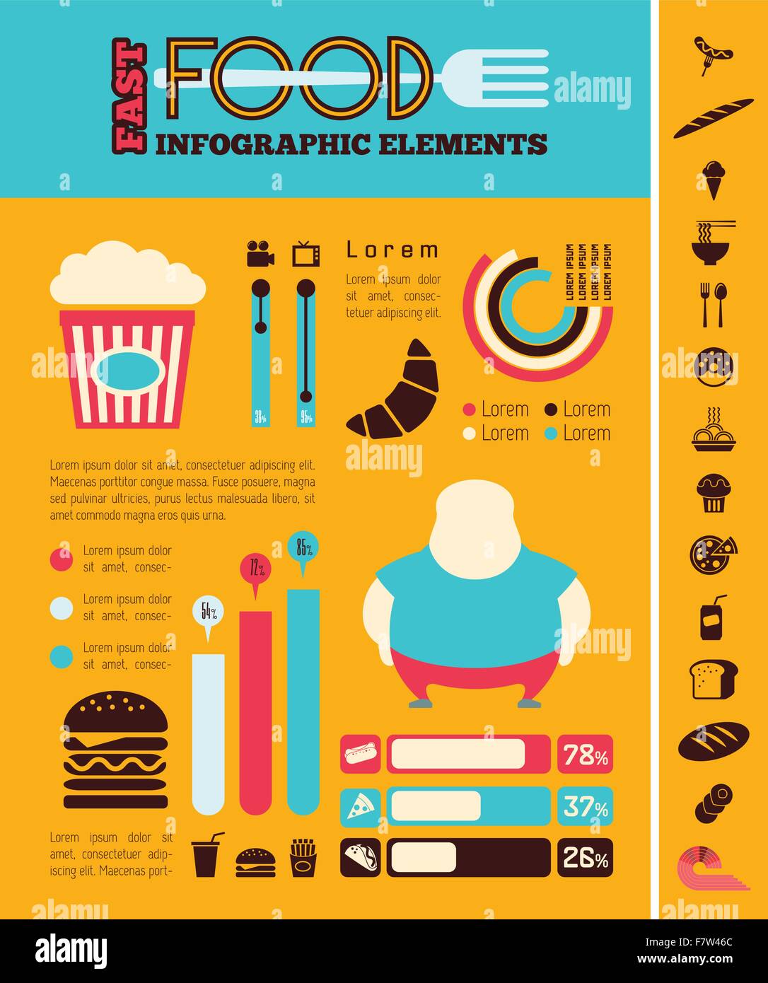 Fast food infographic hi-res stock photography and images - Alamy