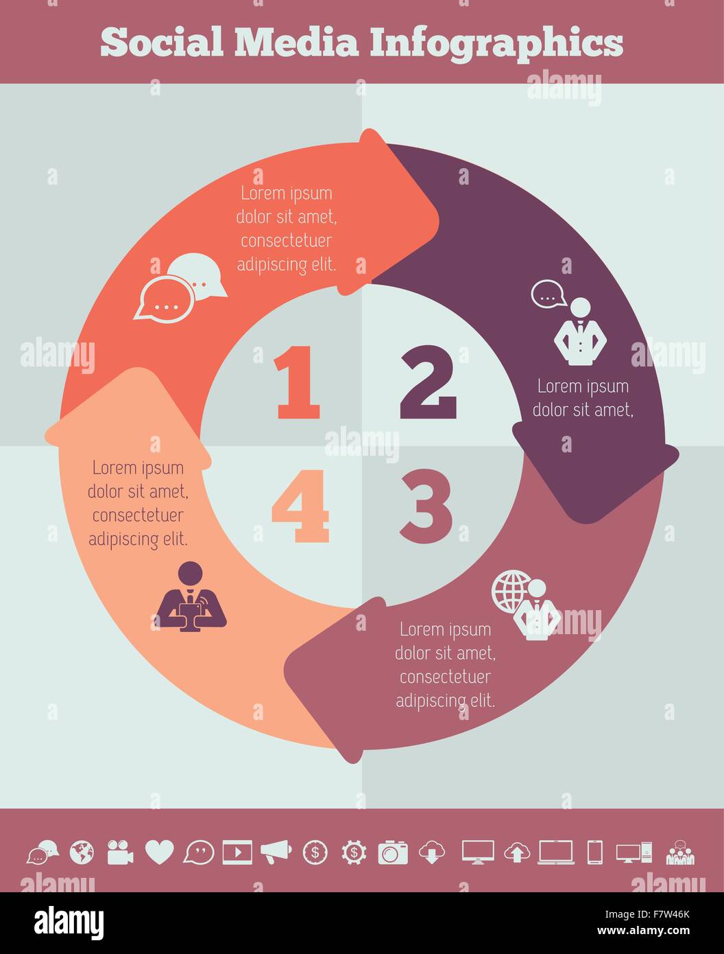 Social Media Infographic Template Stock Vector Image & Art - Alamy