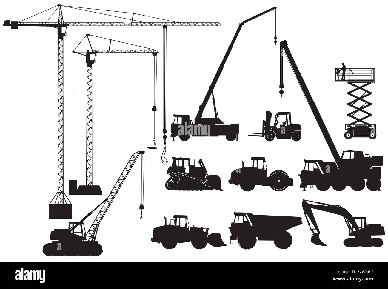 Site grading excavator Stock Vector Images - Alamy