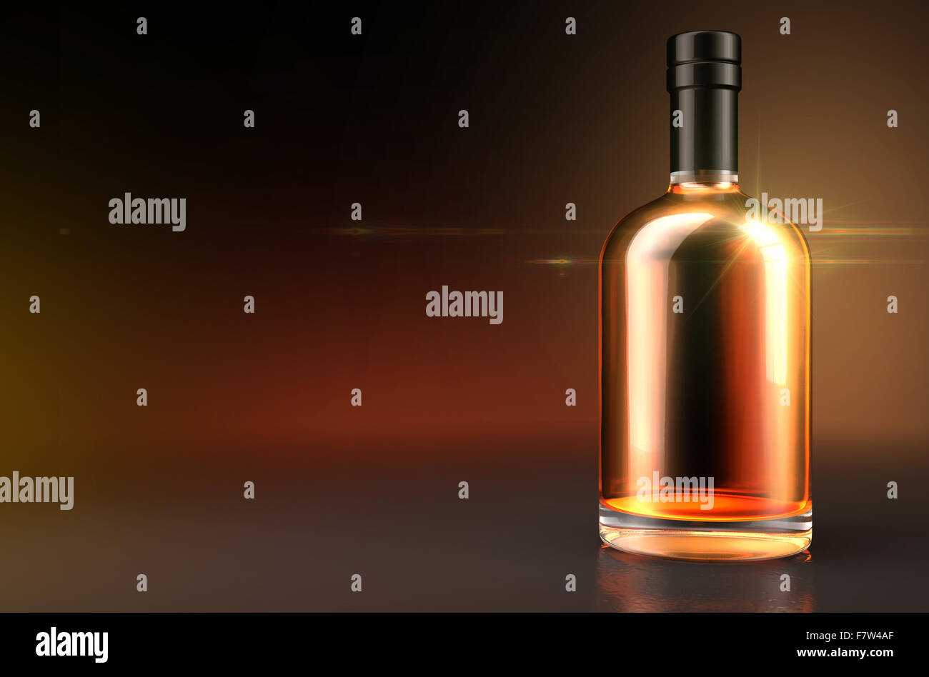A Generic whiskey bottle on a dark isolated background Stock Photo - Alamy
