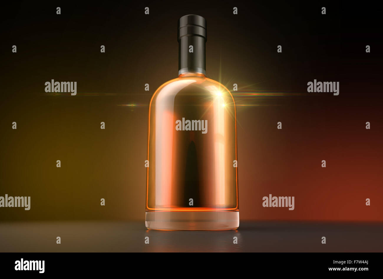 A Generic whiskey bottle on a dark isolated background Stock Photo - Alamy