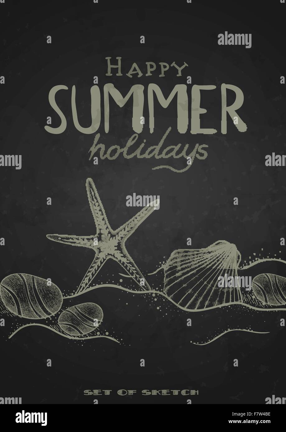 Icons travel on blackboard hi-res stock photography and images - Alamy