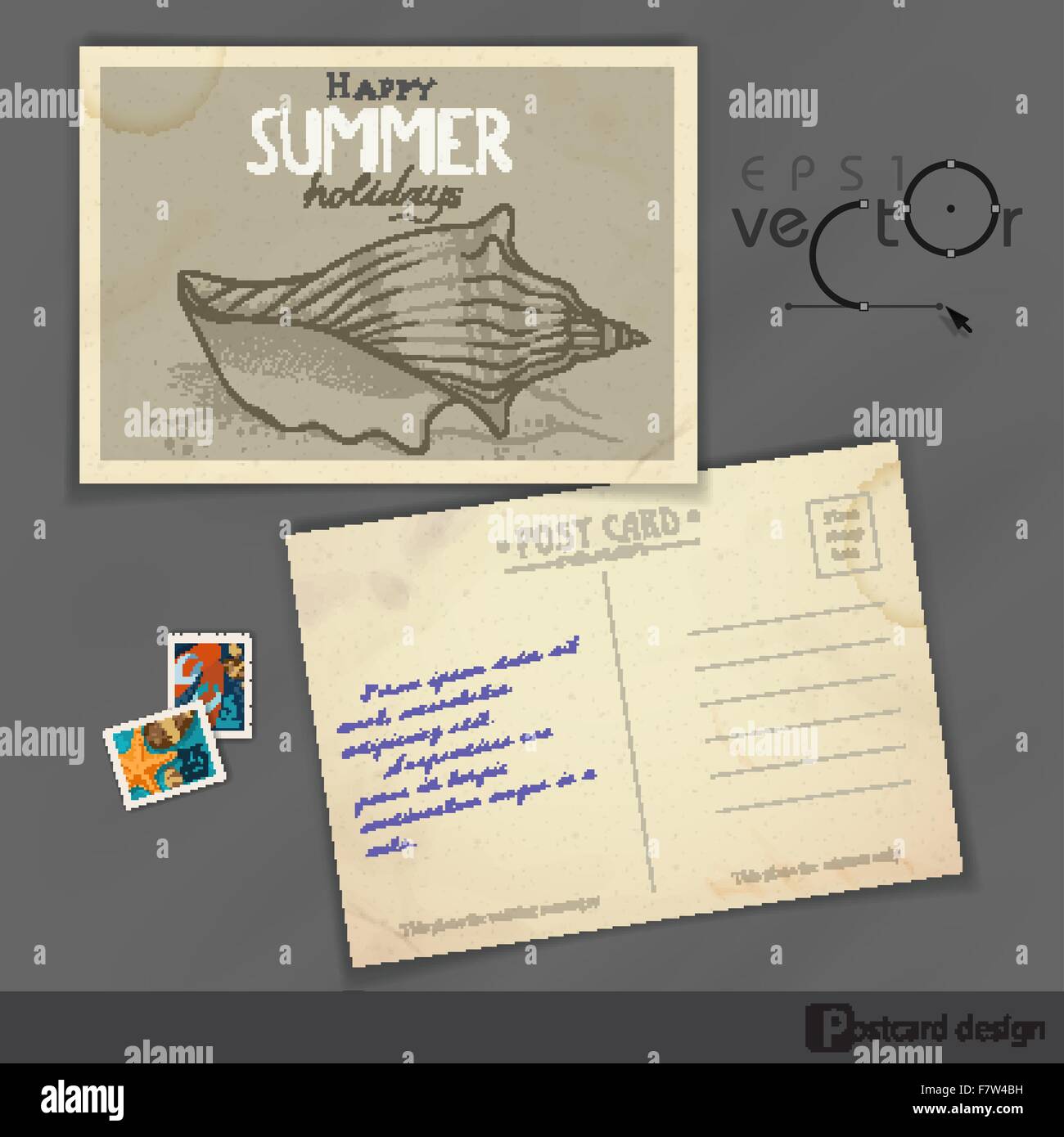 Old Postcard Design, Template Stock Vector Image & Art - Alamy