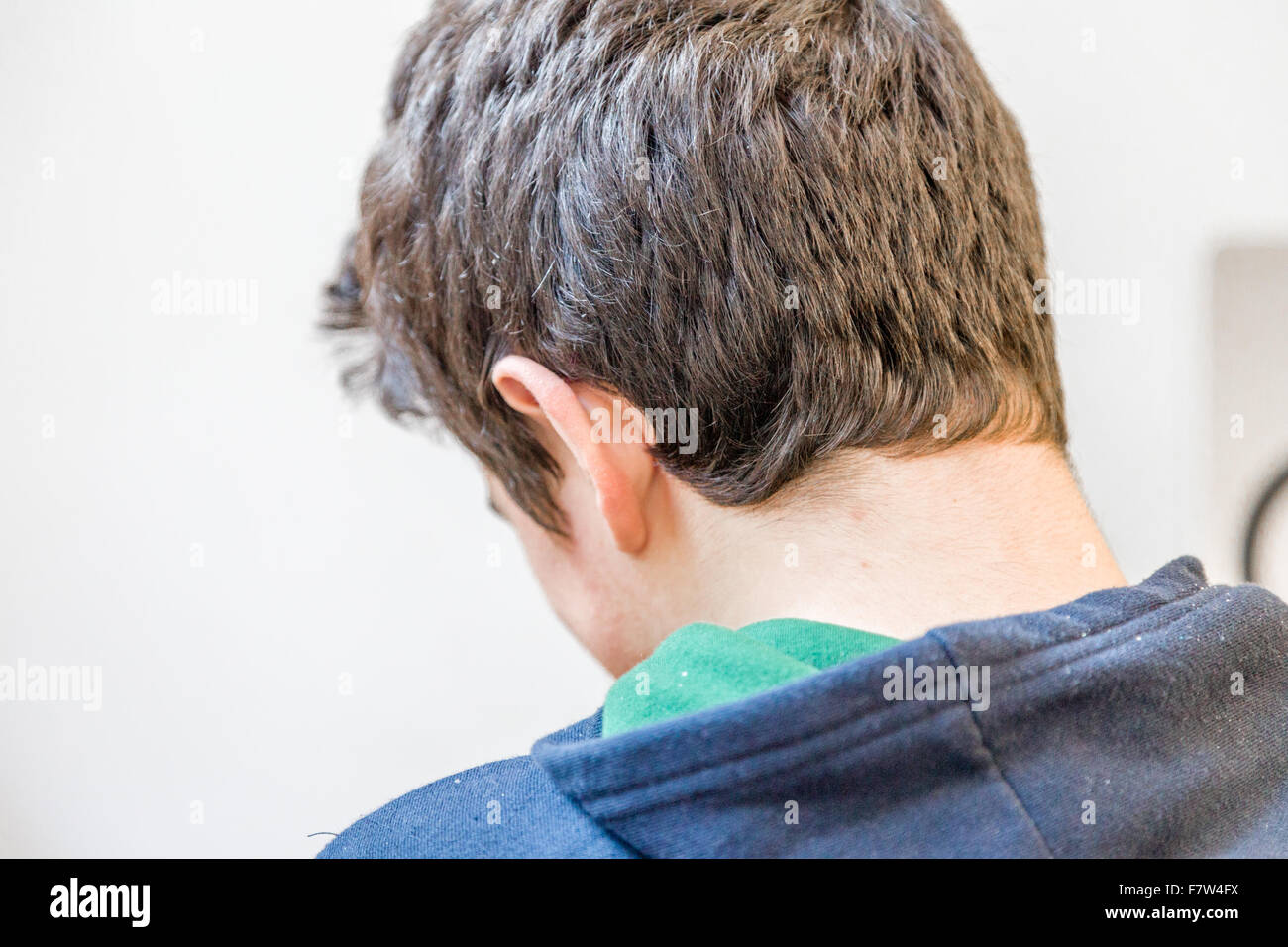 the back of the neck of a caucasian boy Stock Photo - Alamy