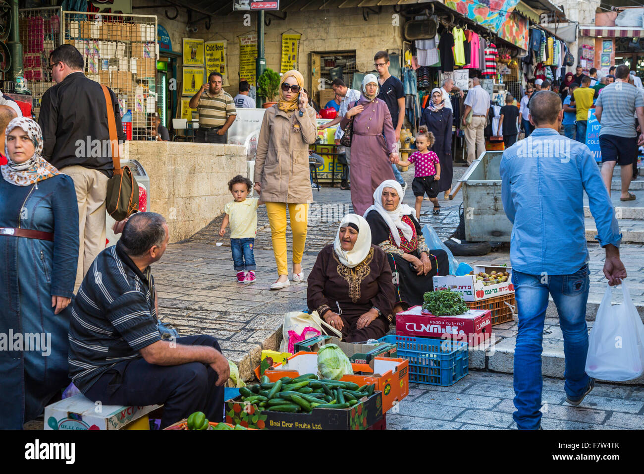 The Arab street market near the Damascus Gate in the old city of ...