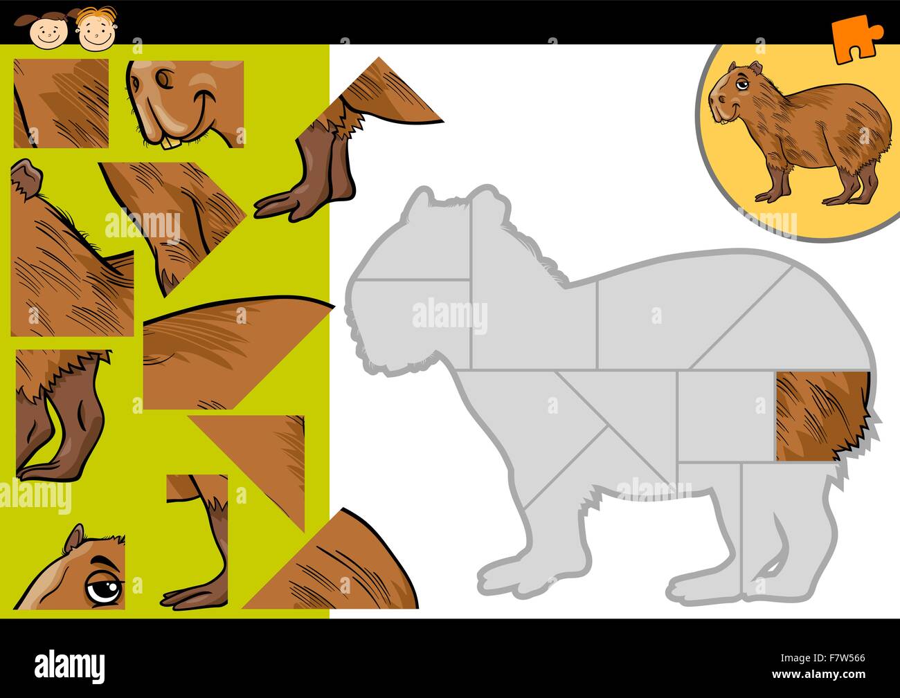 cartoon capybara jigsaw puzzle game Stock Vector Image & Art - Alamy