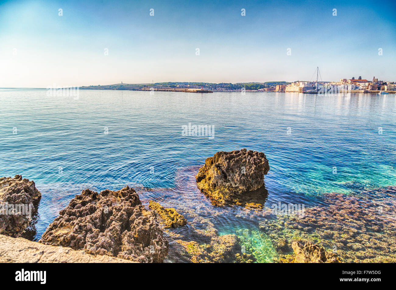 Bay of Otranto, Greek-Messapian city on the Adriatic Sea in Italy Stock ...