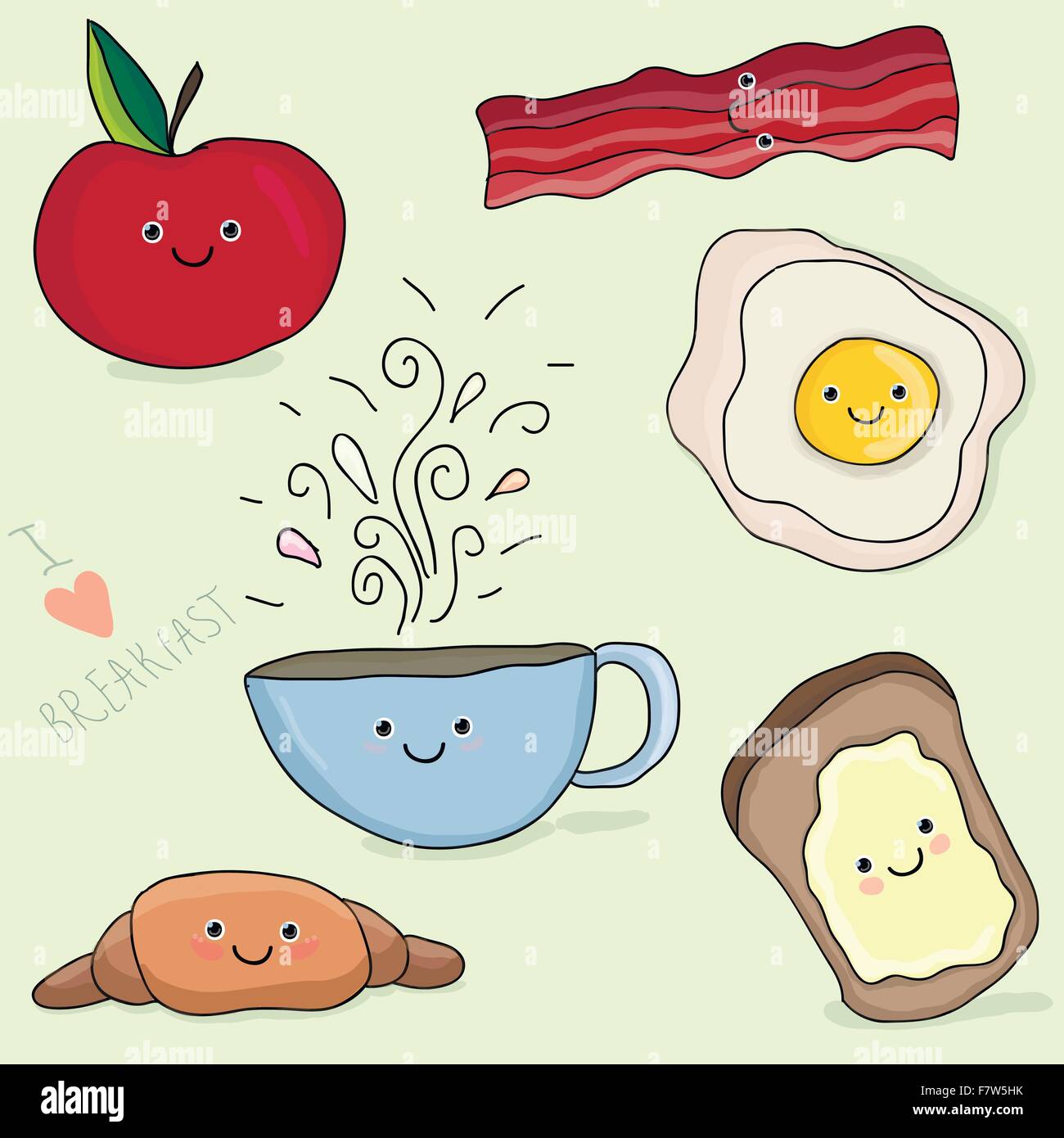 Kawaii bread illustration Stock Vector Images - Alamy
