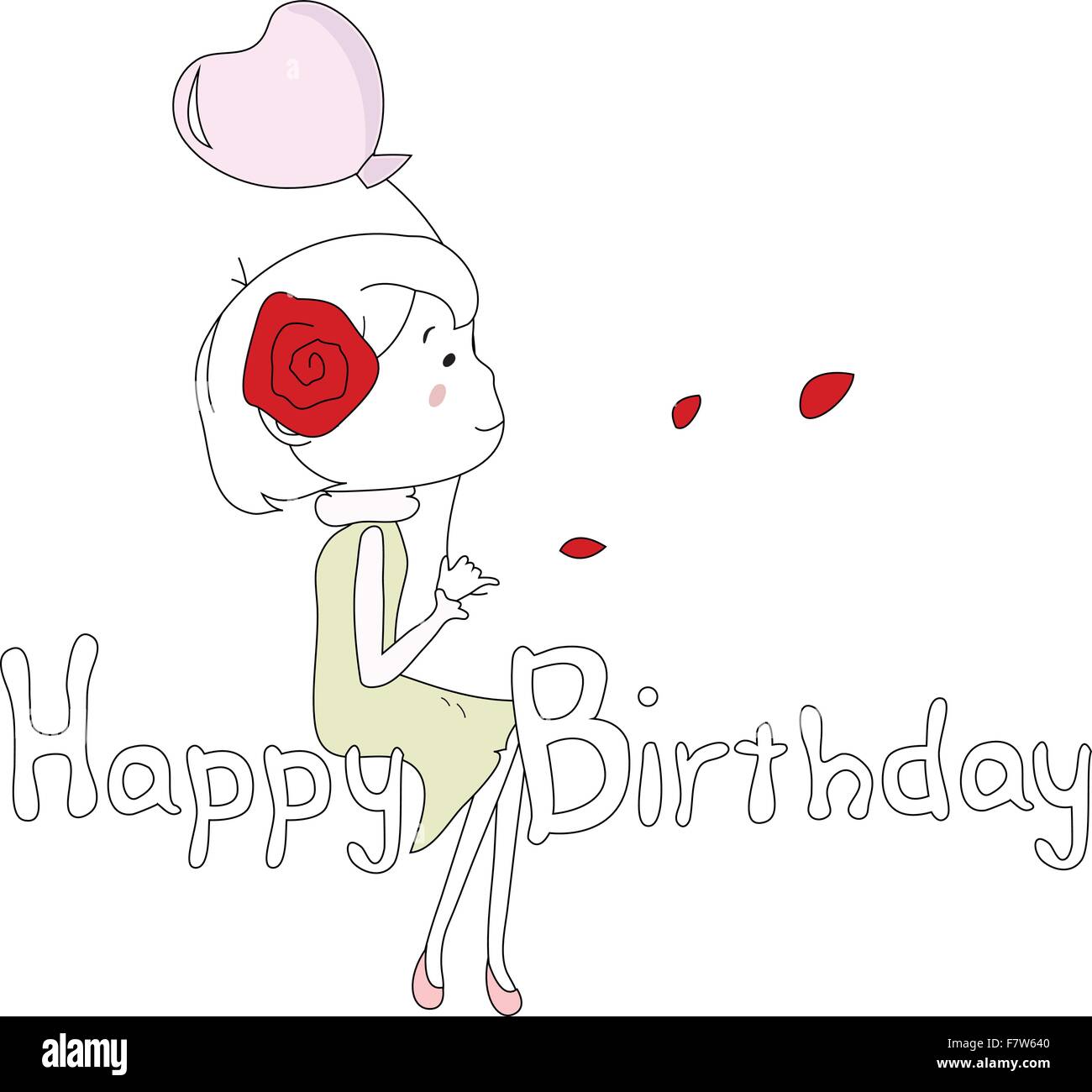Girl cards design Cut Out Stock Images & Pictures - Alamy