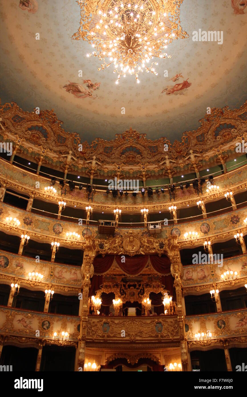 Venice, Italy June 5, 2014: Interior of La Fenice Theatre. Teatro La ...