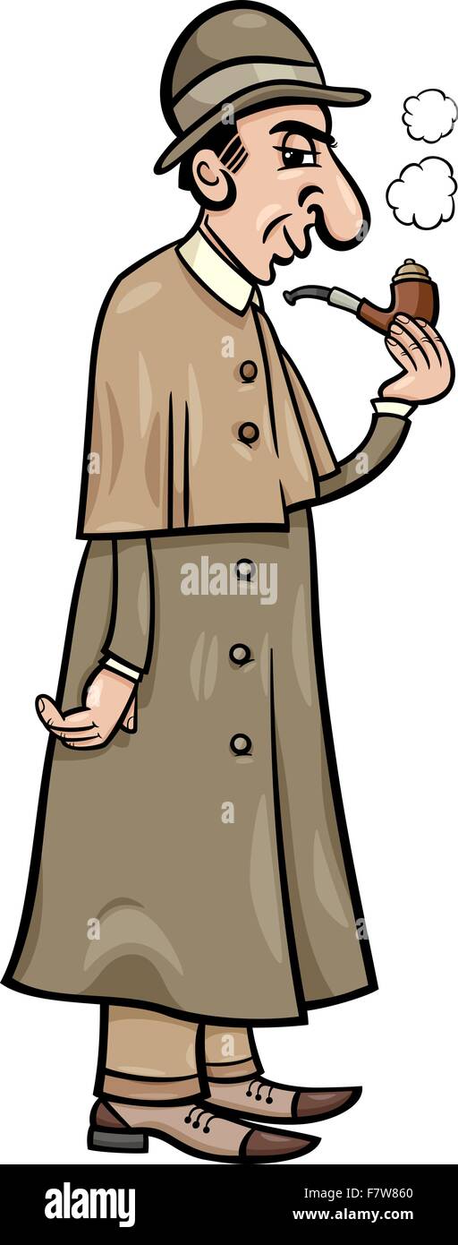 retro detective cartoon illustration Stock Vector Image & Art - Alamy