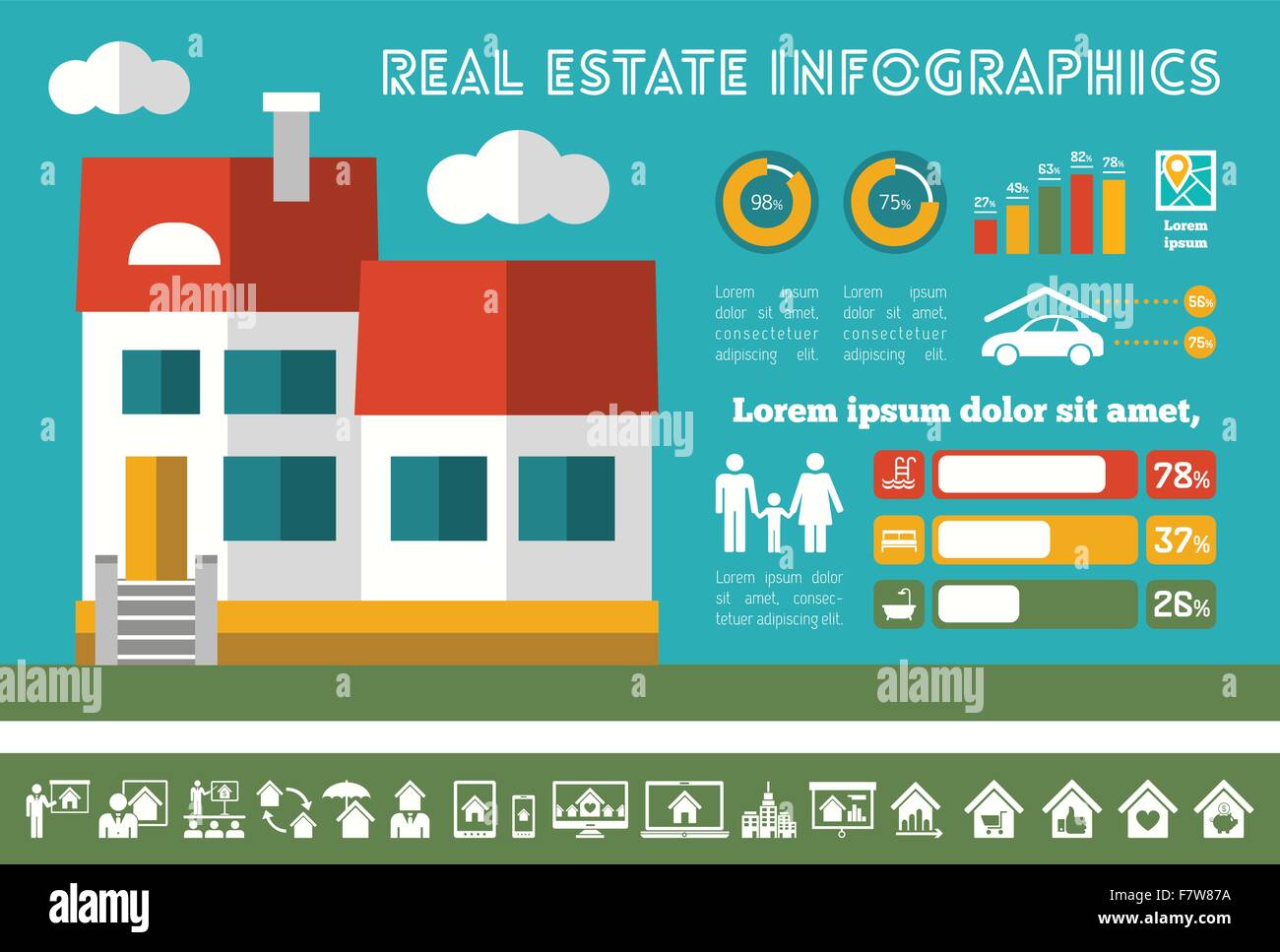 Pie chart real estate infographic Stock Vector Images - Alamy
