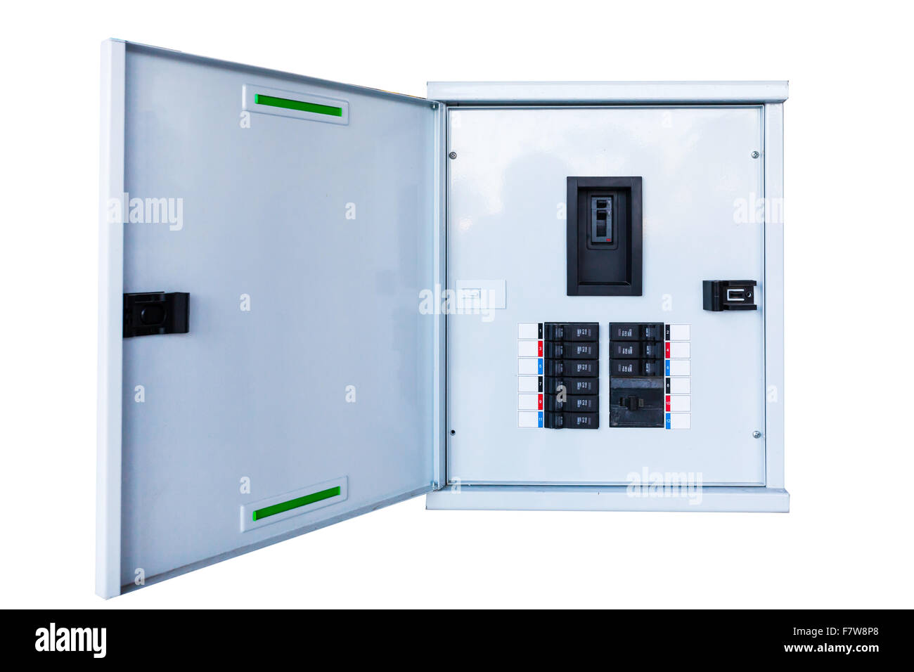 Electrical panel at a assembly line factory. Controls and switches ...