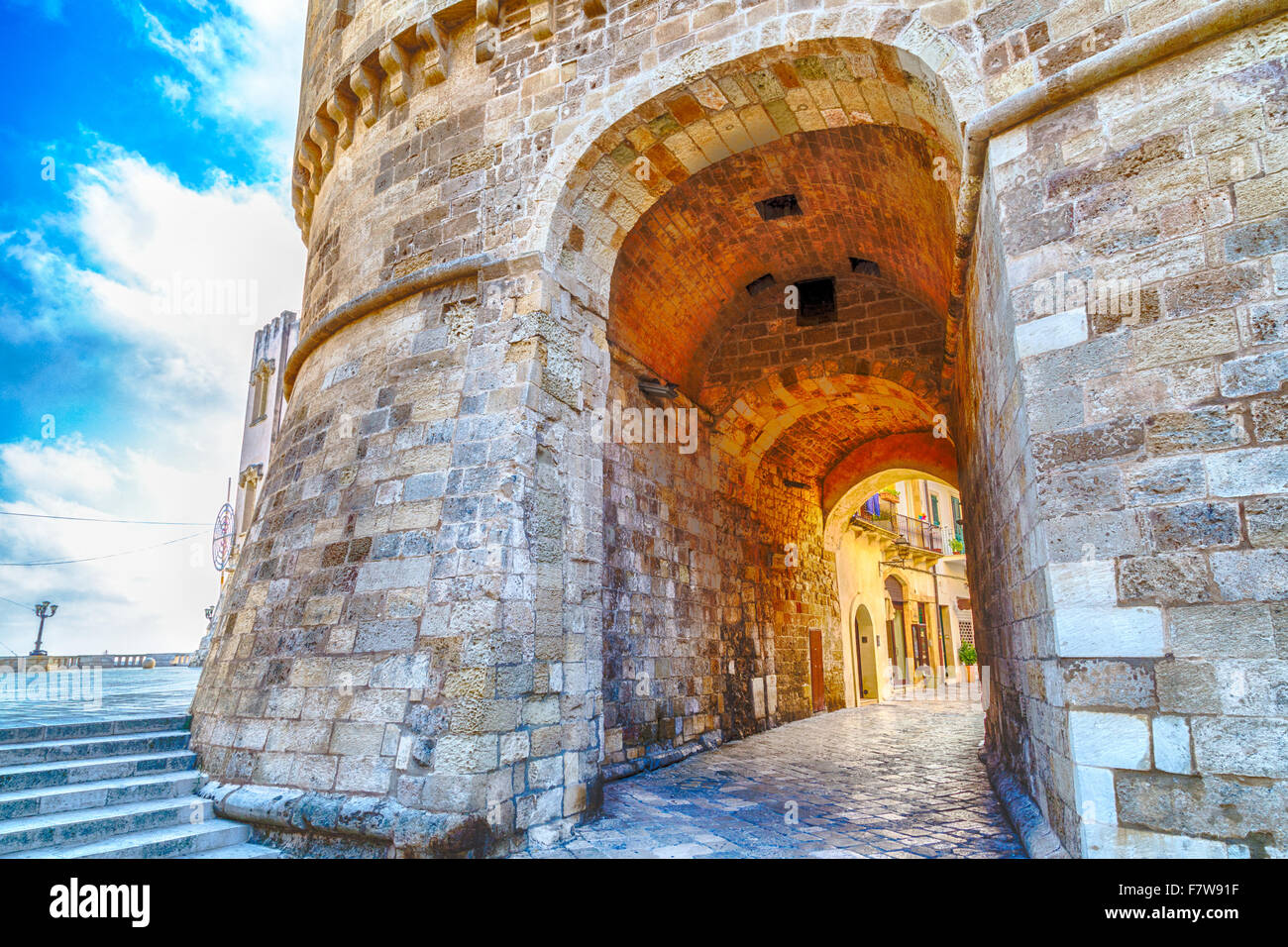 the historic center of Otranto, coastal town of Greek-Messapian origins ...