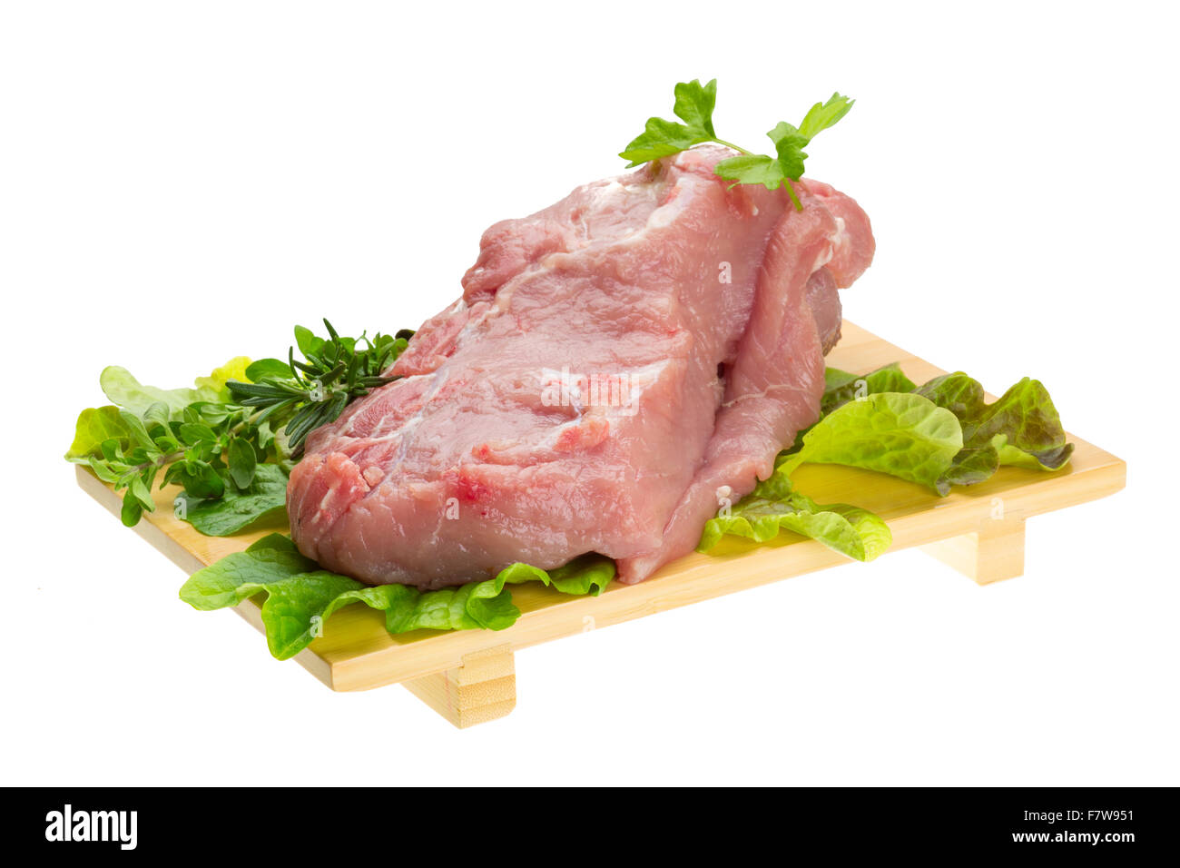 Raw pork meat with herbs and spices Stock Photo - Alamy