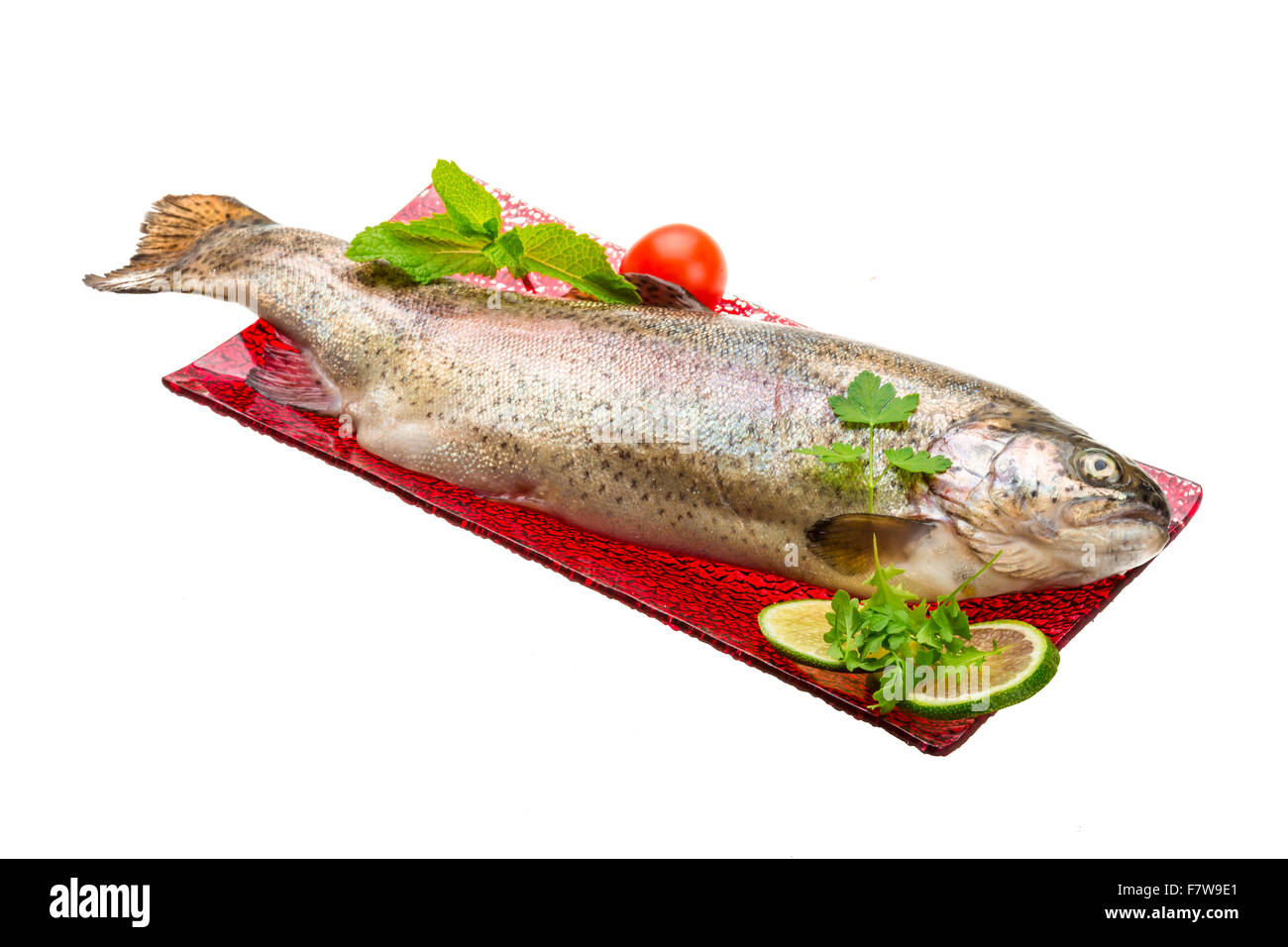 Fresh raw rainbow trout Stock Photo - Alamy
