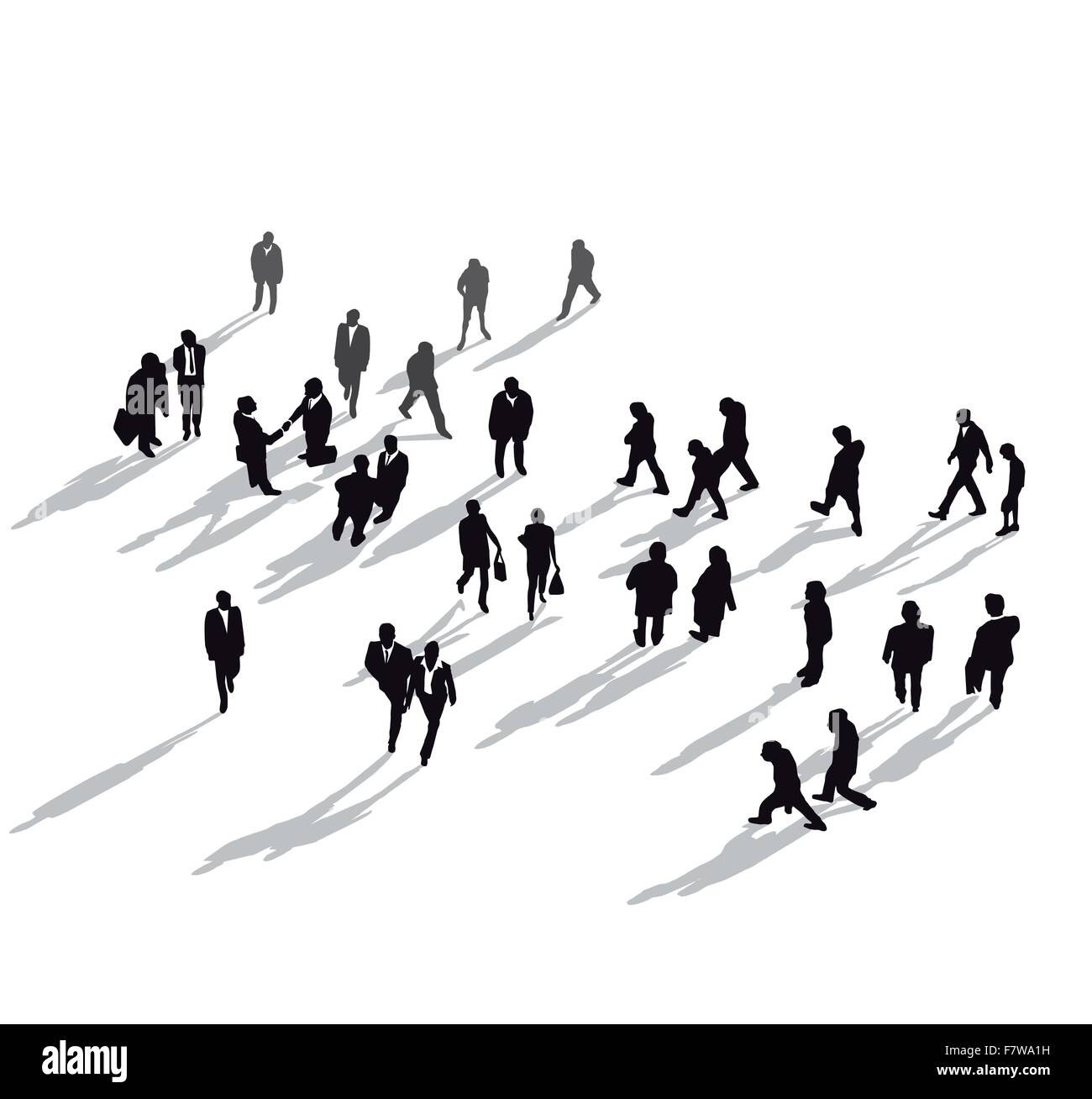 Silhouette People From Above