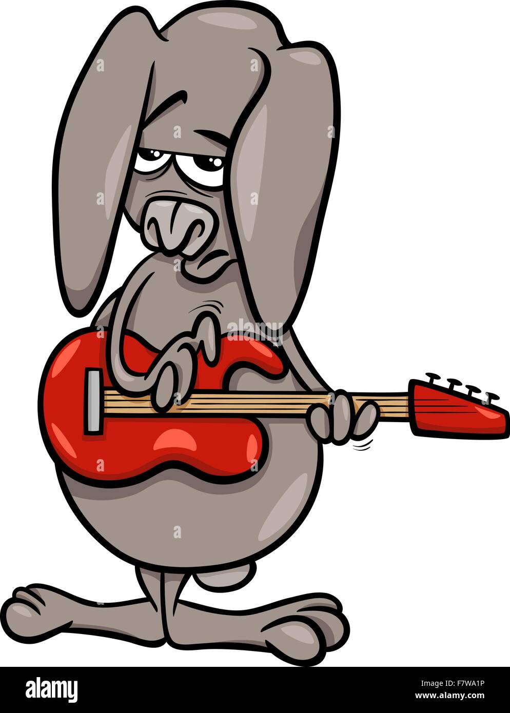bunny playing guitar cartoon illustration Stock Vector Image & Art - Alamy