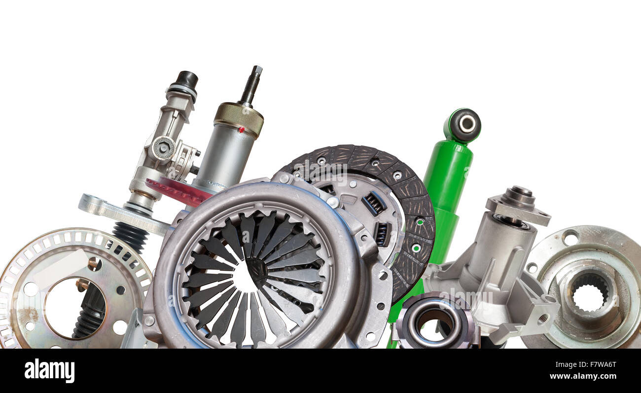 Borders of automotive parts. Isolated on white Stock Photo - Alamy