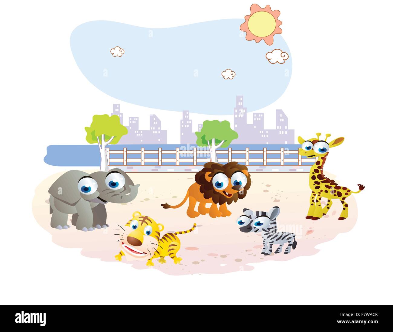 wild animals cartoon at the park Stock Vector Image & Art - Alamy