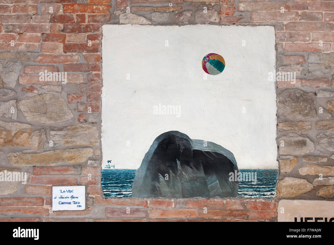 Mugnano, village of the painted walls, fresco on the wall by Jasuniro ...