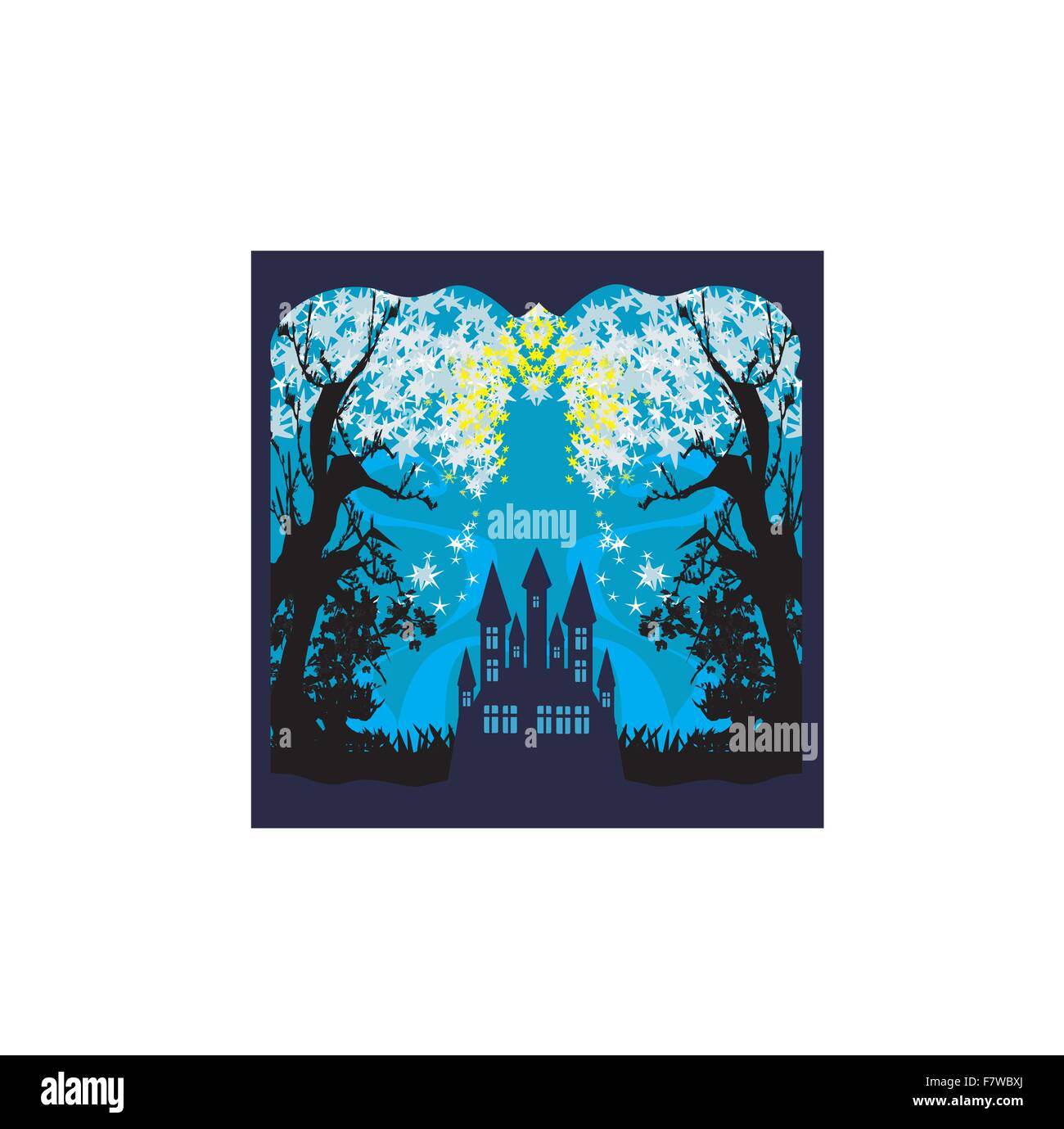 grungy Halloween frame with haunted house Stock Vector Image & Art - Alamy