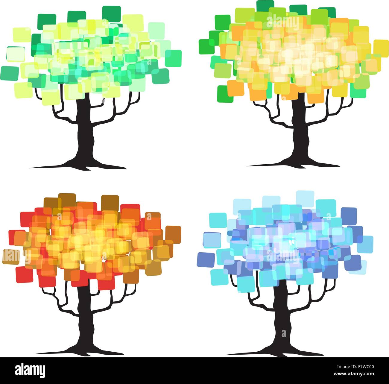 Four seasons tree Stock Vector Images - Alamy
