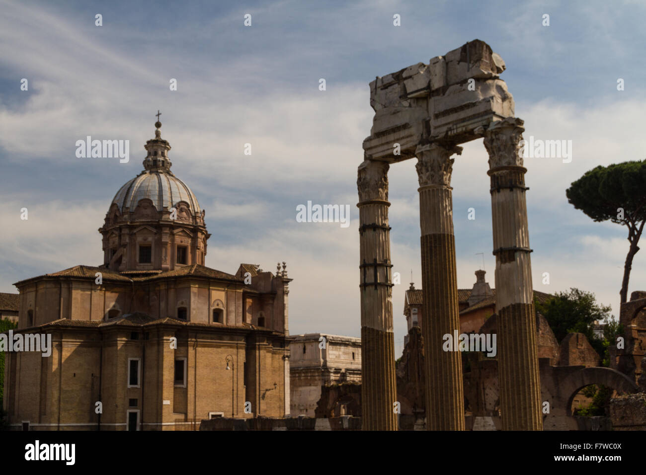 Building ruins and ancient columns in Rome, Italy Stock Photo - Alamy