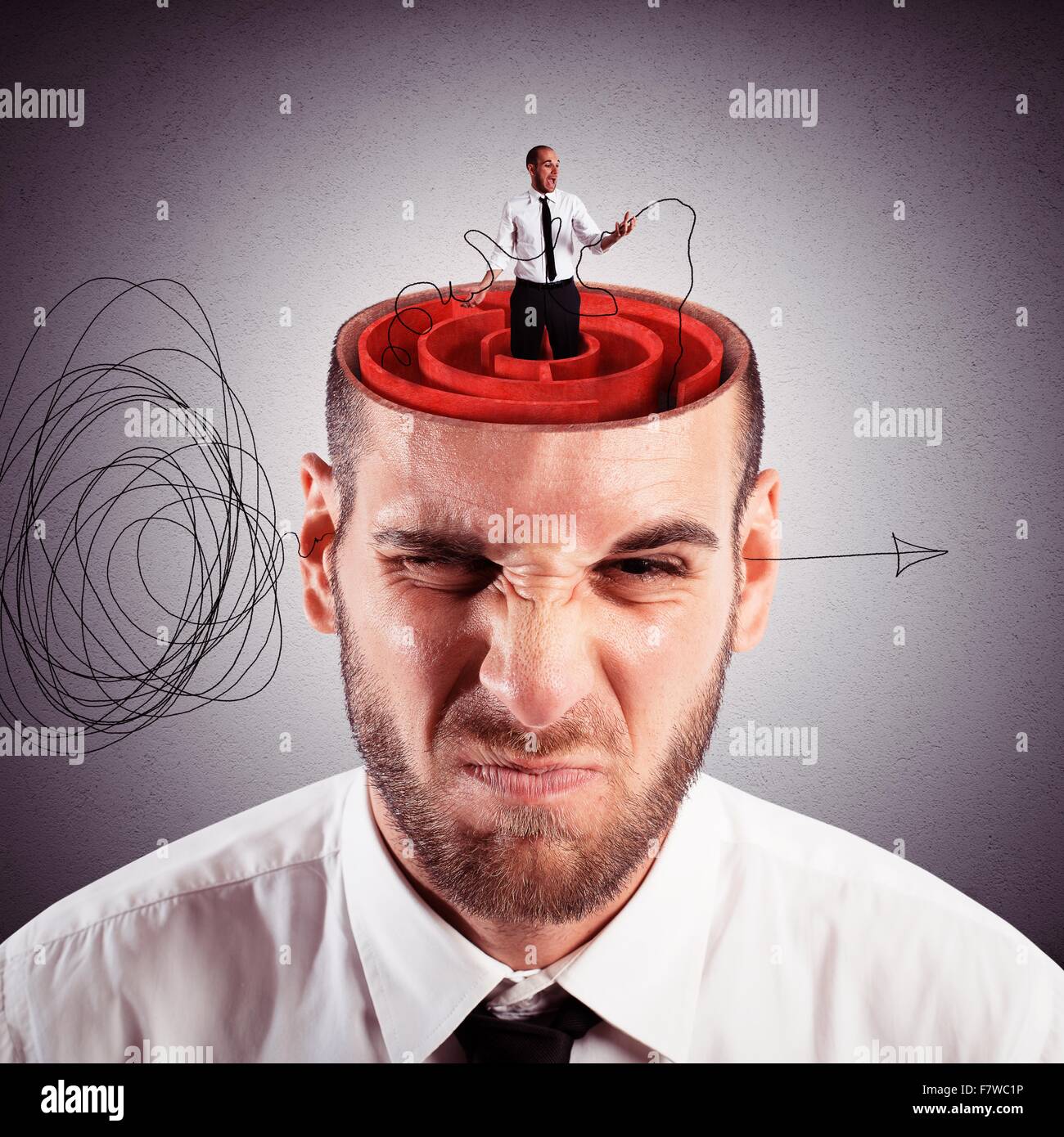 Solution of mind labyrinth Stock Photo - Alamy