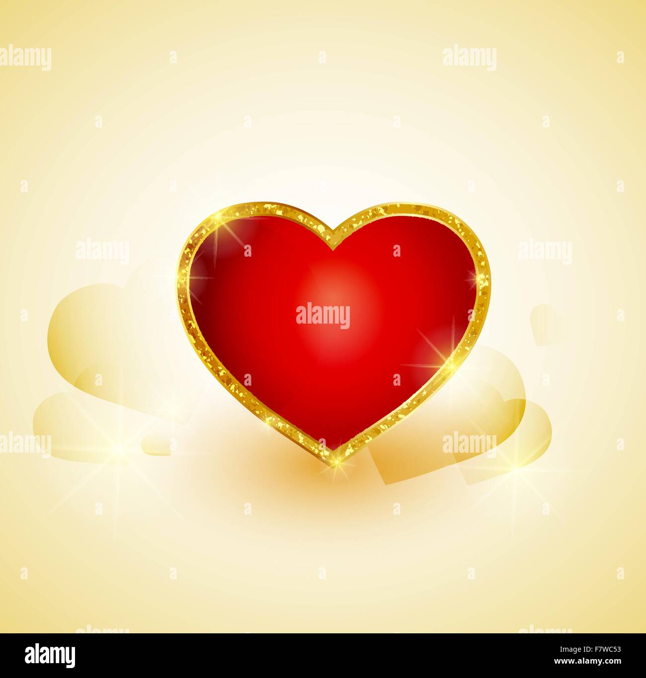 The golden heart Stock Vector Images - Alamy