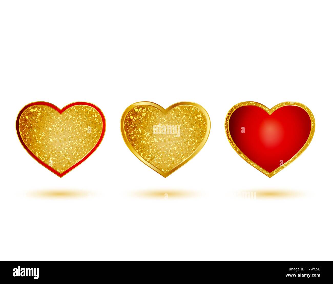 Golden love shape Stock Vector Images - Alamy