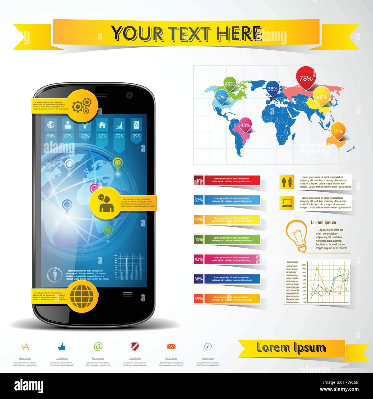 Mobile phone infographic hi-res stock photography and images - Alamy