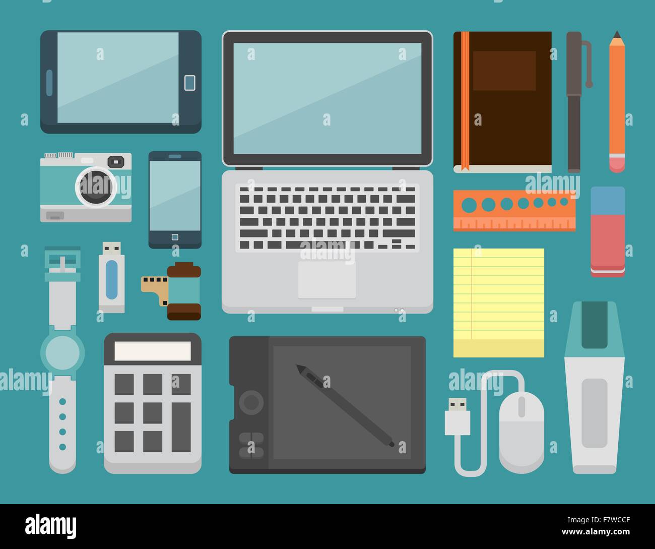 office workplace Essential Stock Vector Image & Art - Alamy