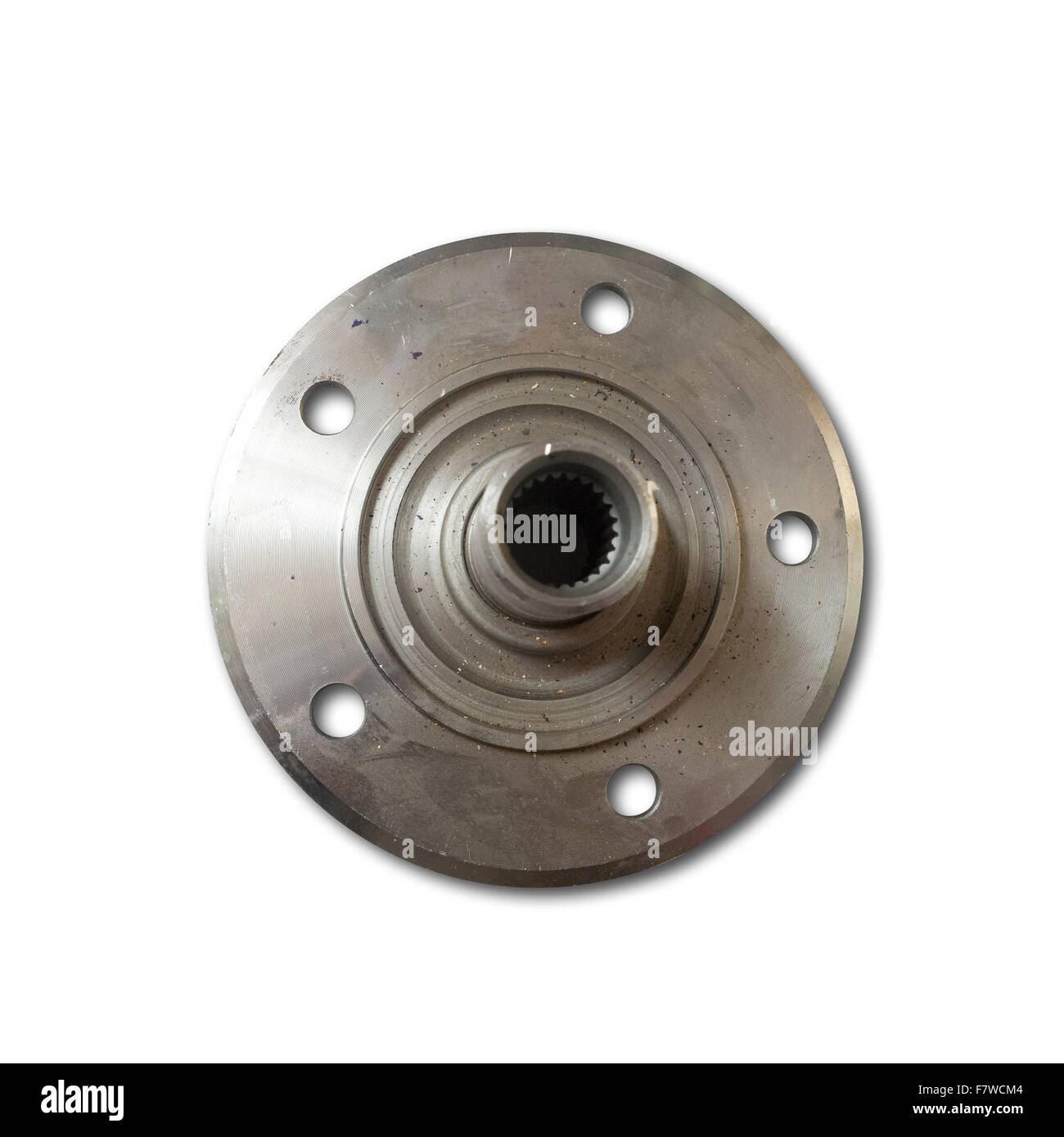 automobile wheel hob. Isolated on white with clipping path Stock Photo ...