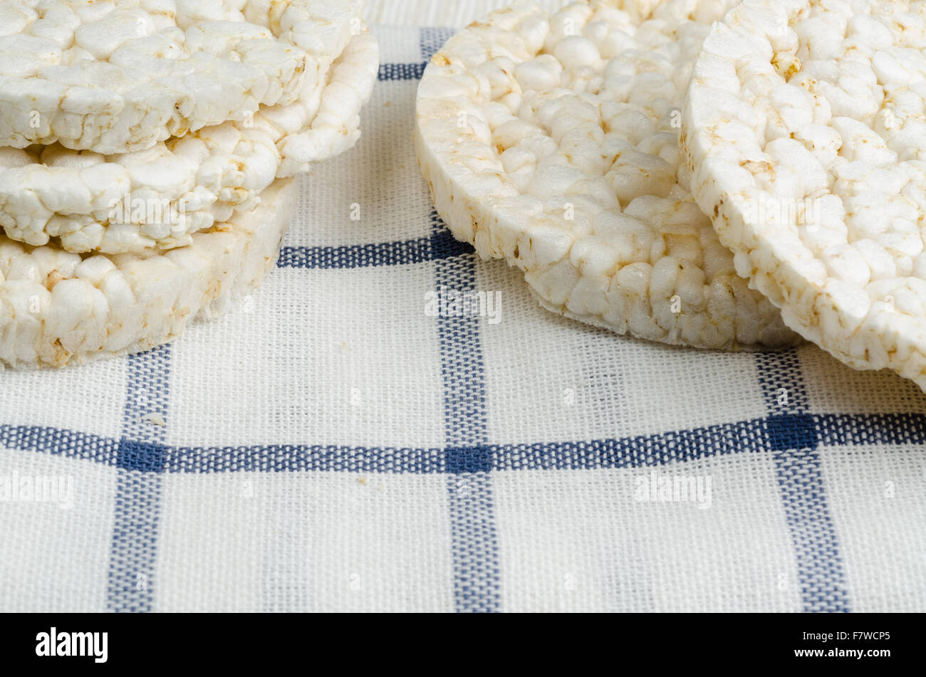 rice cake, puffed rice on table cloth Stock Photo - Alamy
